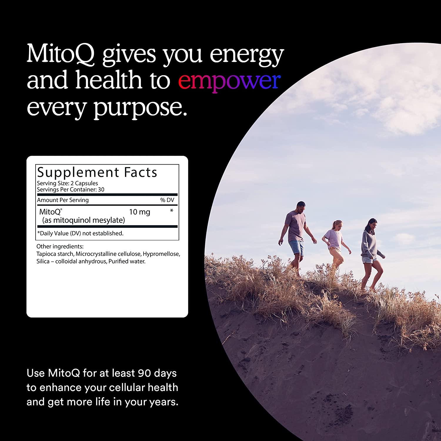 MitoQ Advanced CoQ10 Ubiquinol Supplement - Antioxidant Support for ...