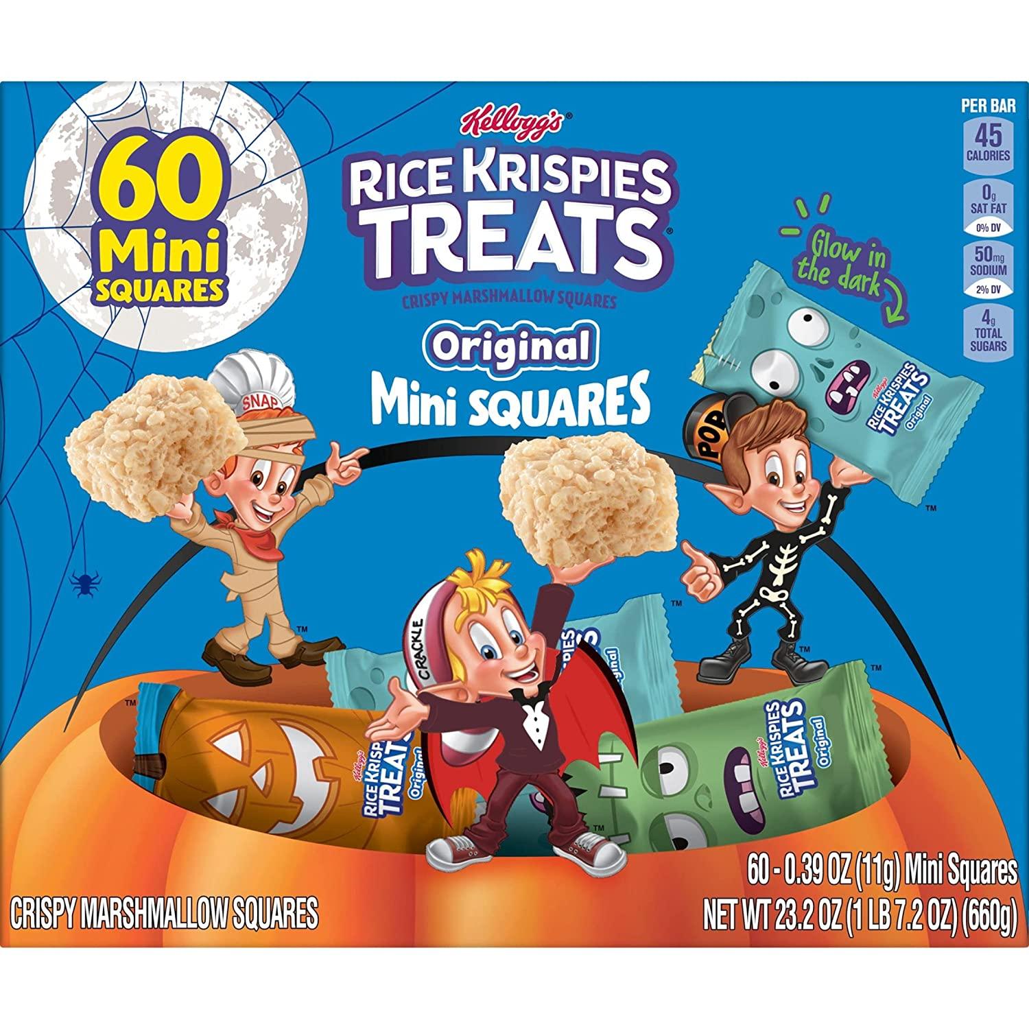 Rice Krispies Treats Mini Marshmallow Snack Bars - Halloween Pack (60 ...
