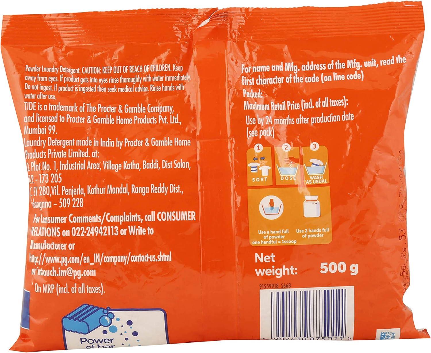 Tide Plus Original Detergent Powder - Lemon & Mint 500g | Buy Now with ...