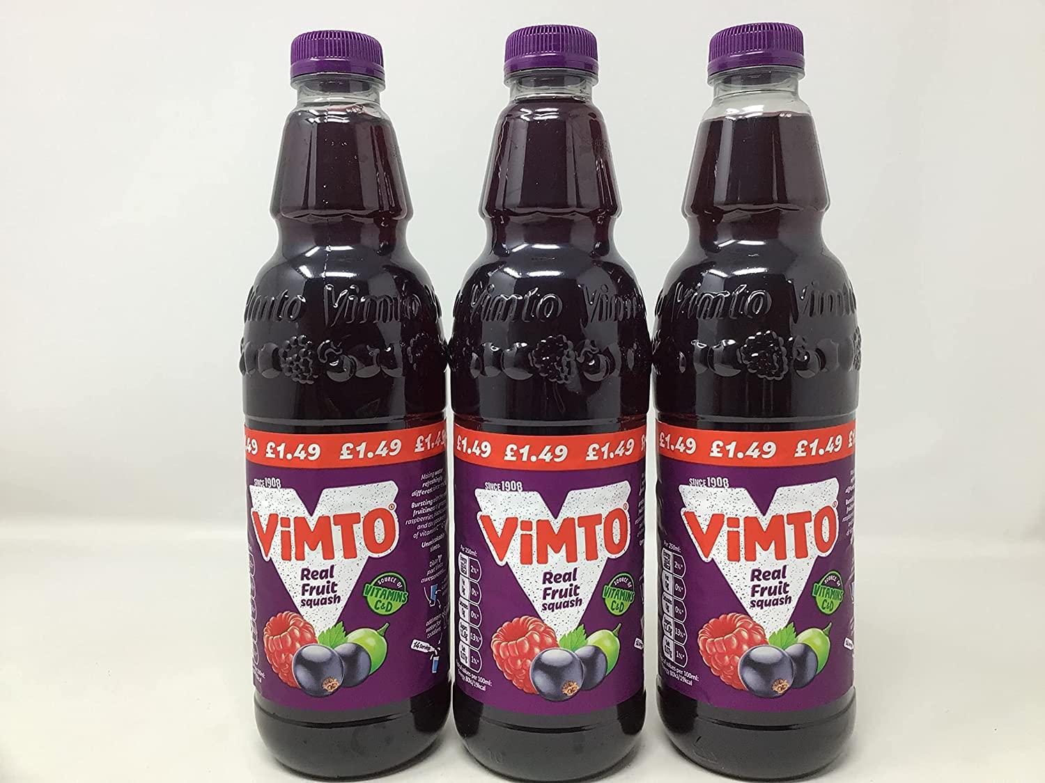 Vimto Squash 725ml Mixed Fruit - Pack of 3 | Refreshing Fruit Drink Concentrate | Buy Now with ...
