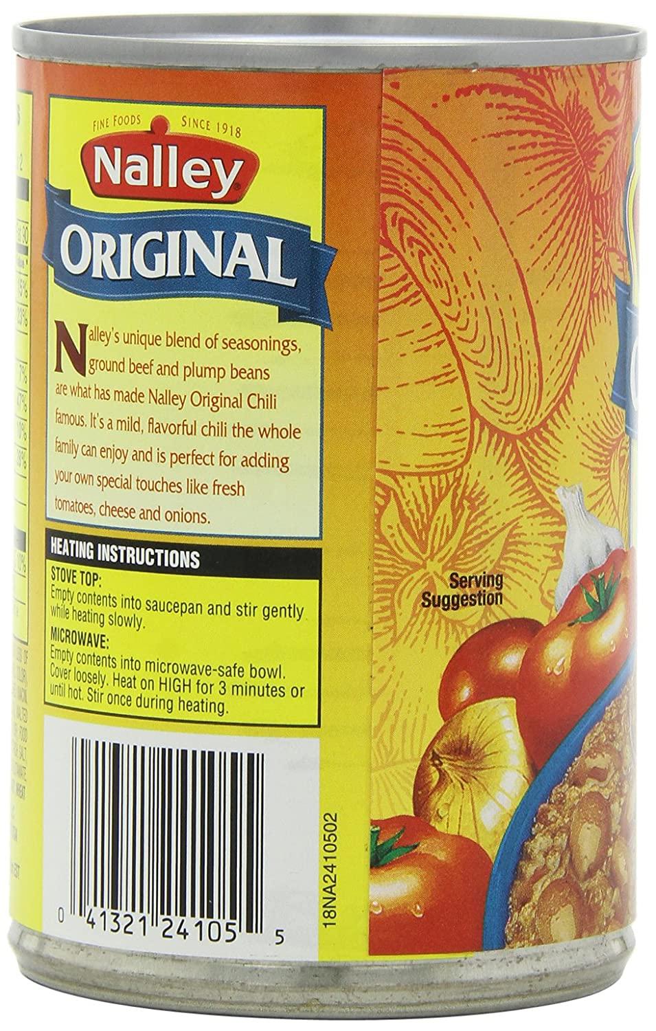 Nalley Original Chili Con Carne with Beans, 14-Ounce Cans (Pack of 8 ...