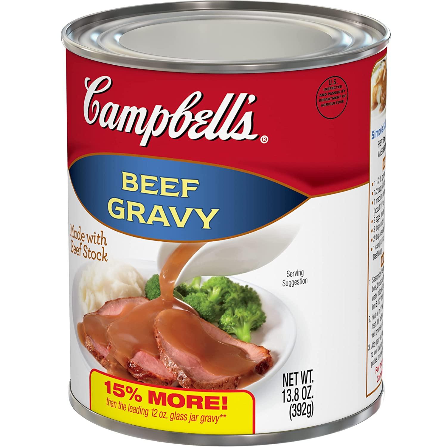 Campbell's Beef Gravy 13.8 Oz Can - Pack of 12 | Delicious & Convenient ...