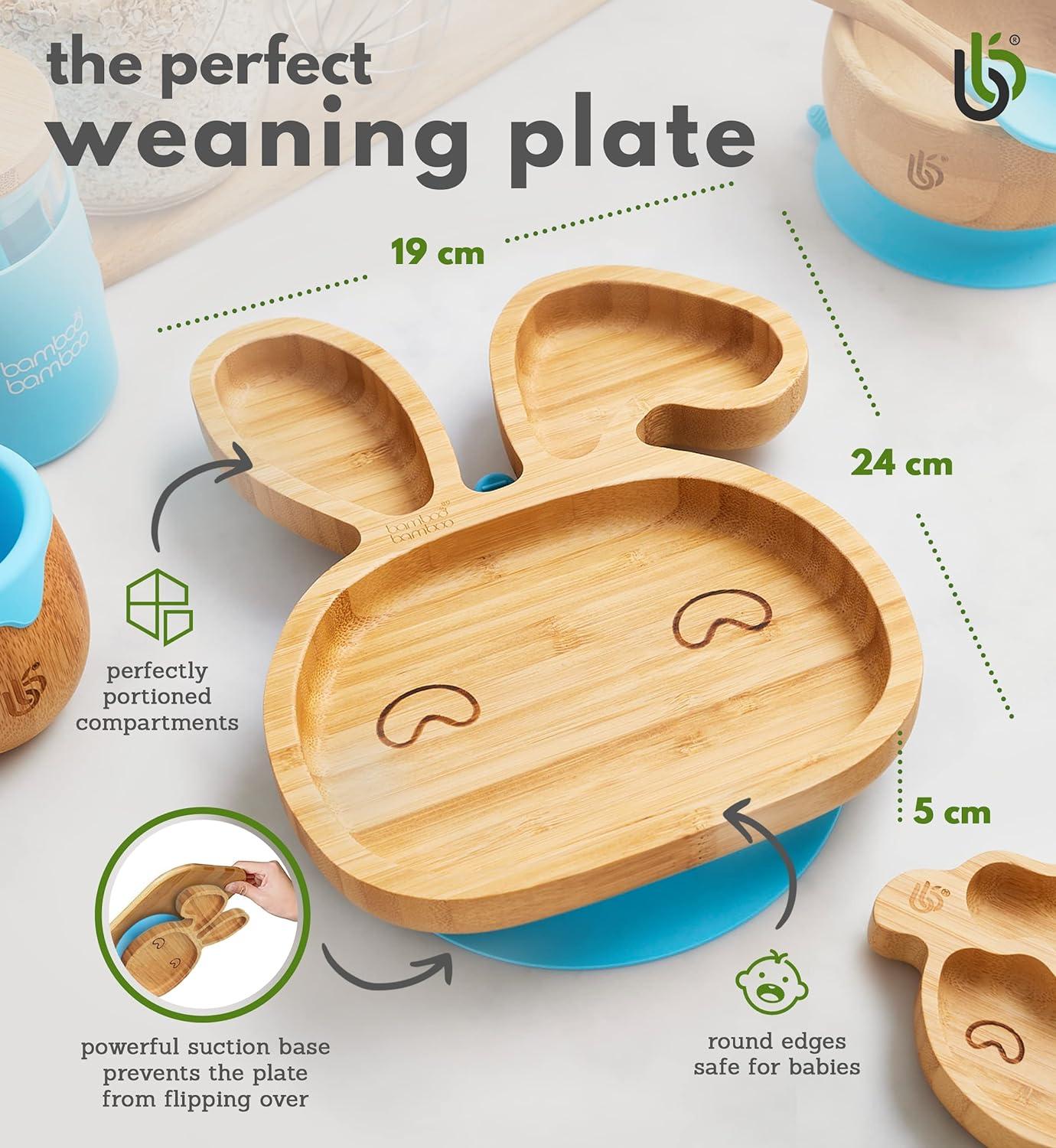 Bamboo Bunny Baby and Toddler Suction Plate | Secure Suction for ...