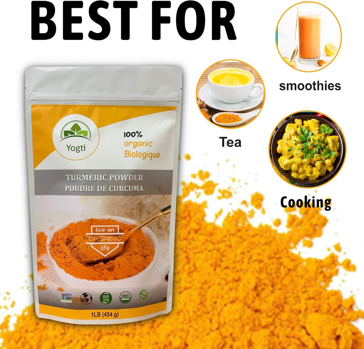 Yogti Canadian Brand USDA Organic Turmeric Root Powder Gluten Free and ...
