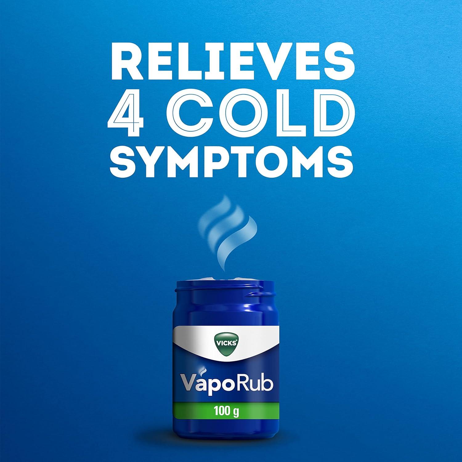 Vicks VapoRub 100g for Cold Relief - Nasal Congestion, Cough, Sore ...