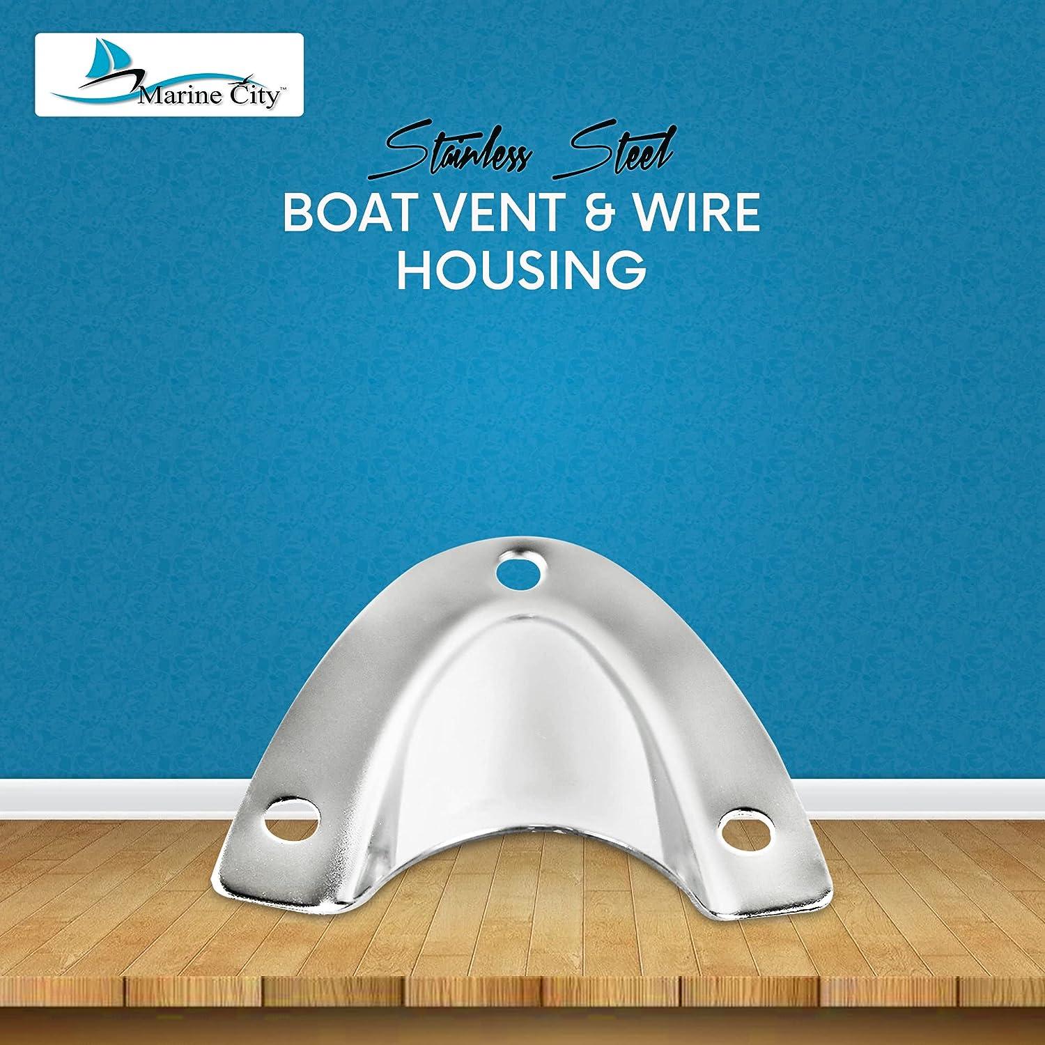 MARINE CITY Stainless Steel Midget Clam Shell Vent/Wire Cable Cover 2-1 ...