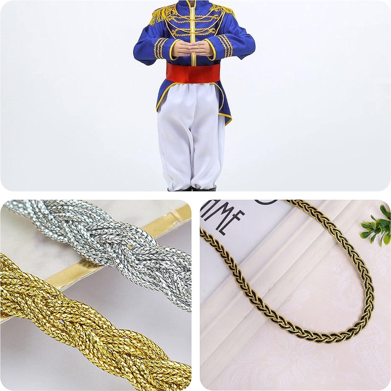 Gimp Braid Trim 9 Yards - 8mm/0.31in 3 Rolls Gold Silver Metal Fabric ...