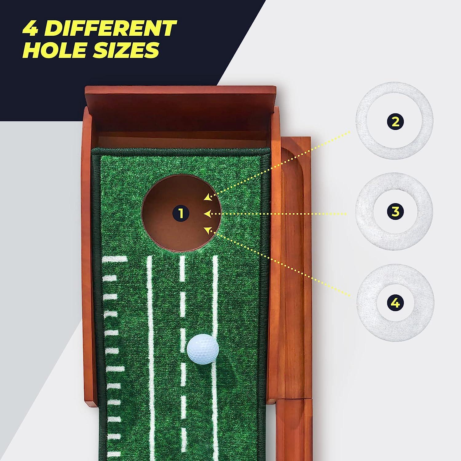 Victorem Adjustable Indoor Golf Putting Mat with Ball Return Office ...