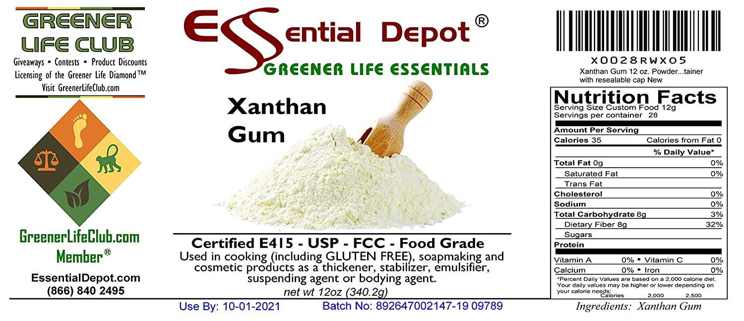 Xanthan Gum 12 oz. Powder USP FCC Food Grade - Gluten Free Cooking ...