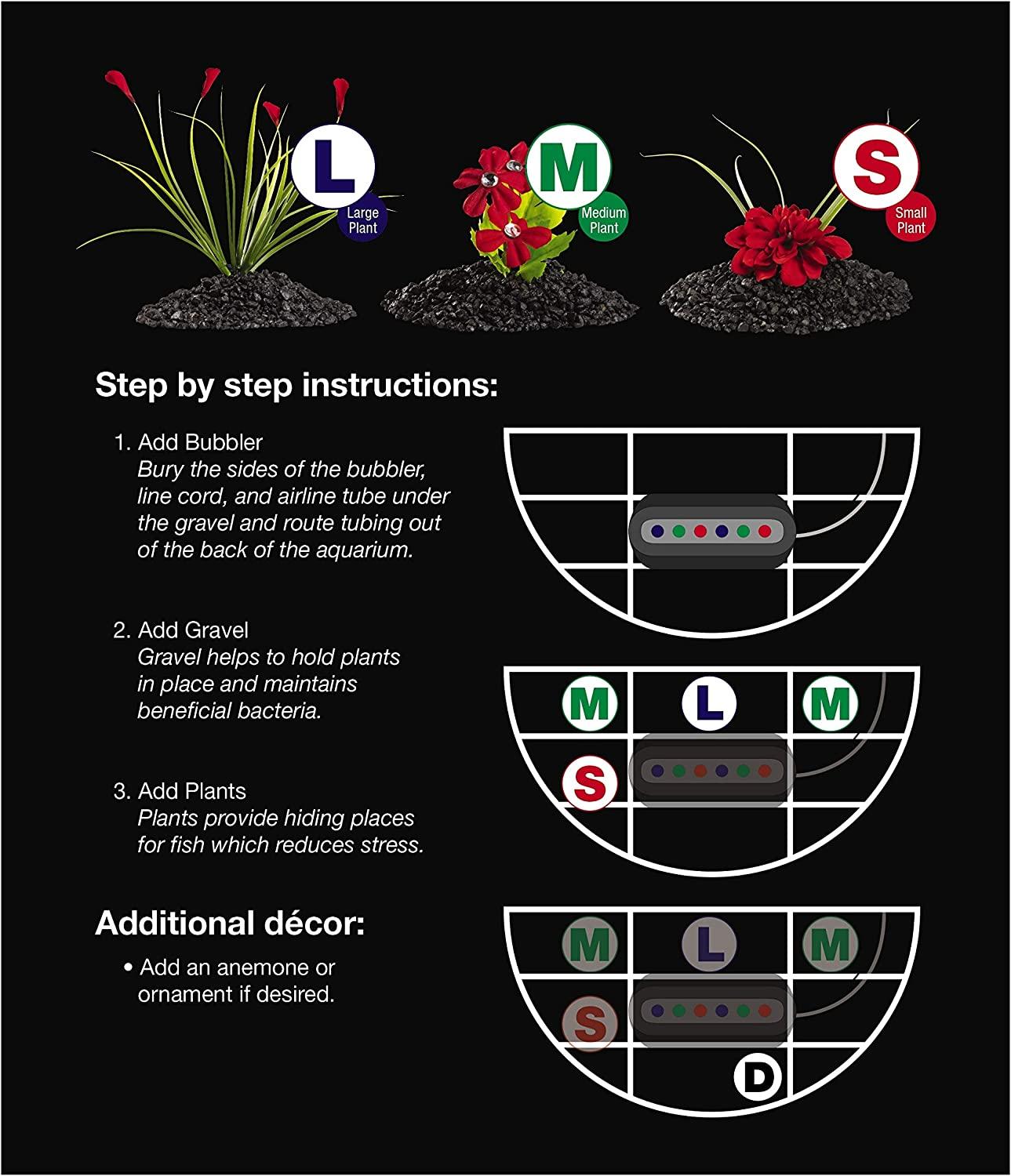 Tetra ColorFusion 3 Gallon Half-Moon Aquarium Kit with Bubbler & Color ...