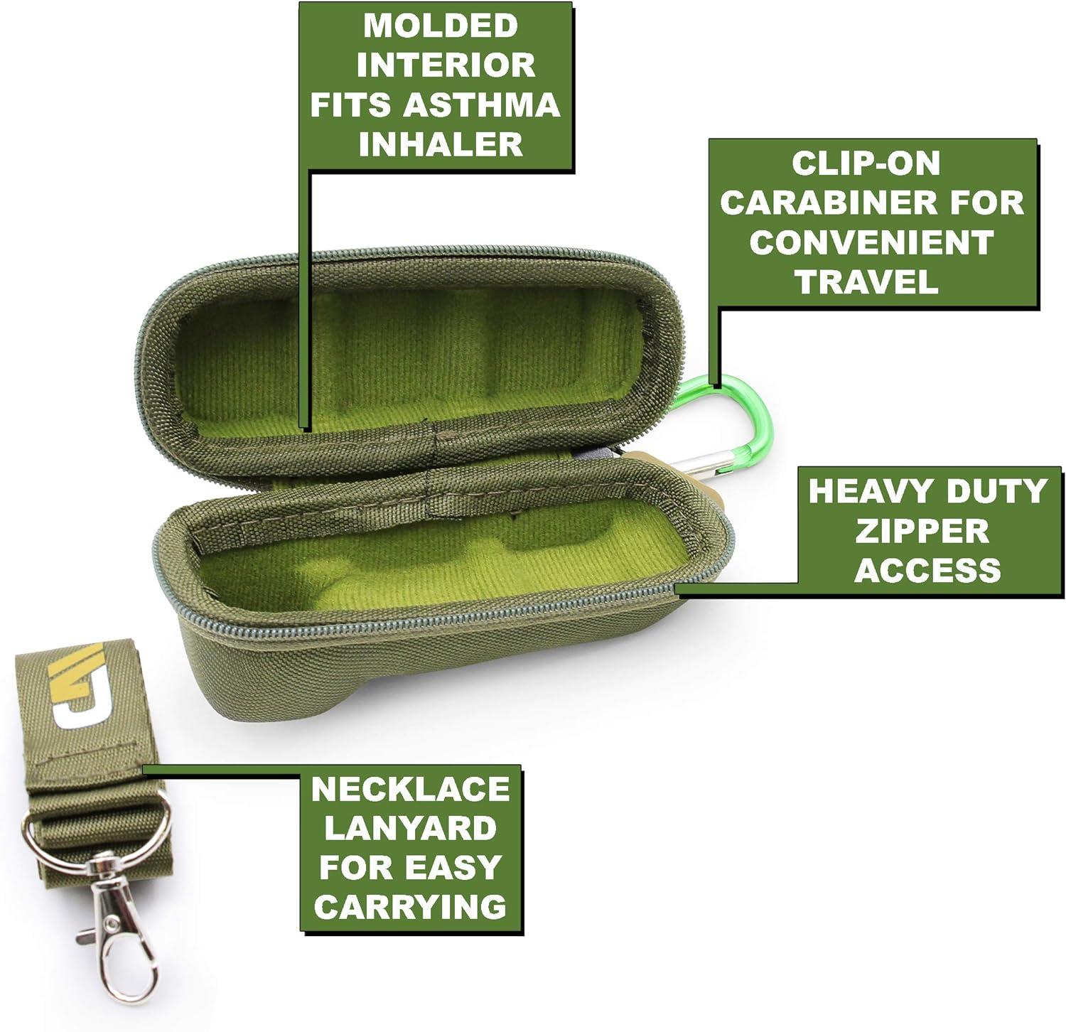 Forest Green Travel Case for Asthma Inhaler - Casematix (Case Only ...