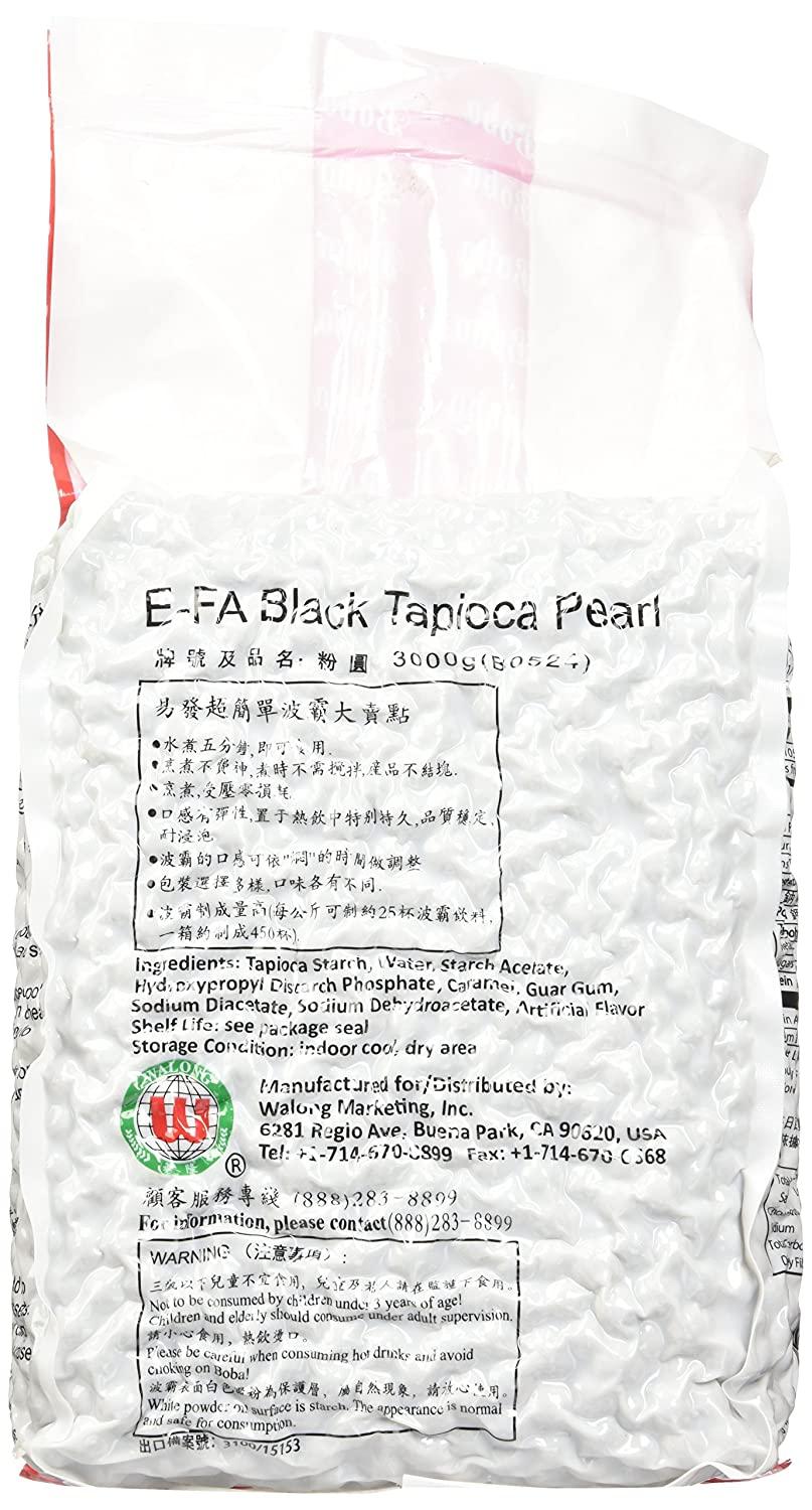 E-Fa Premium Grade Black Tapioca Pearls - 6.6 lb Pack for Bubble Tea ...