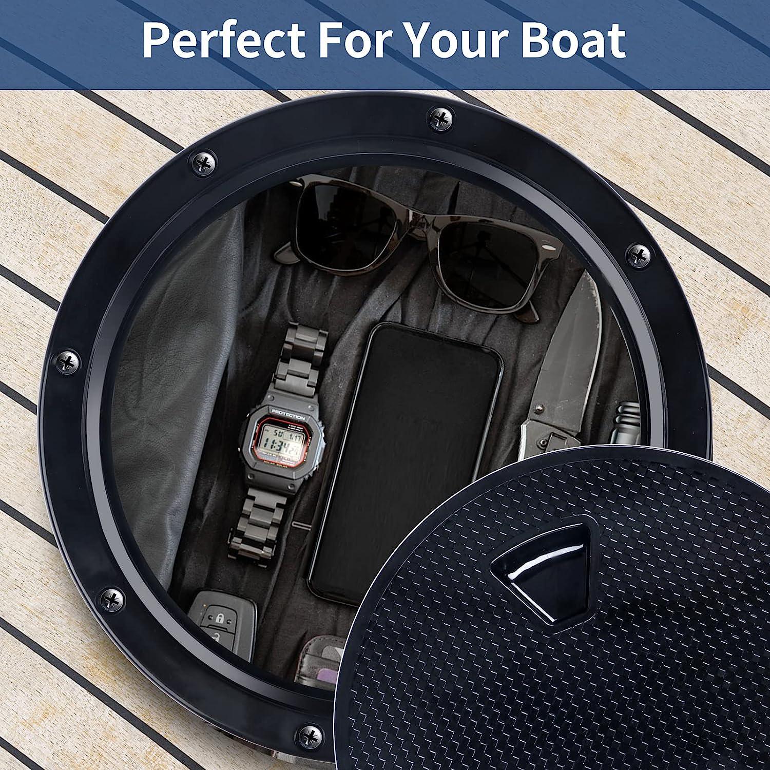 SmartMarine Black Non-Slip Round Boat Hatch 4 6 8 - Detachable Cover ...