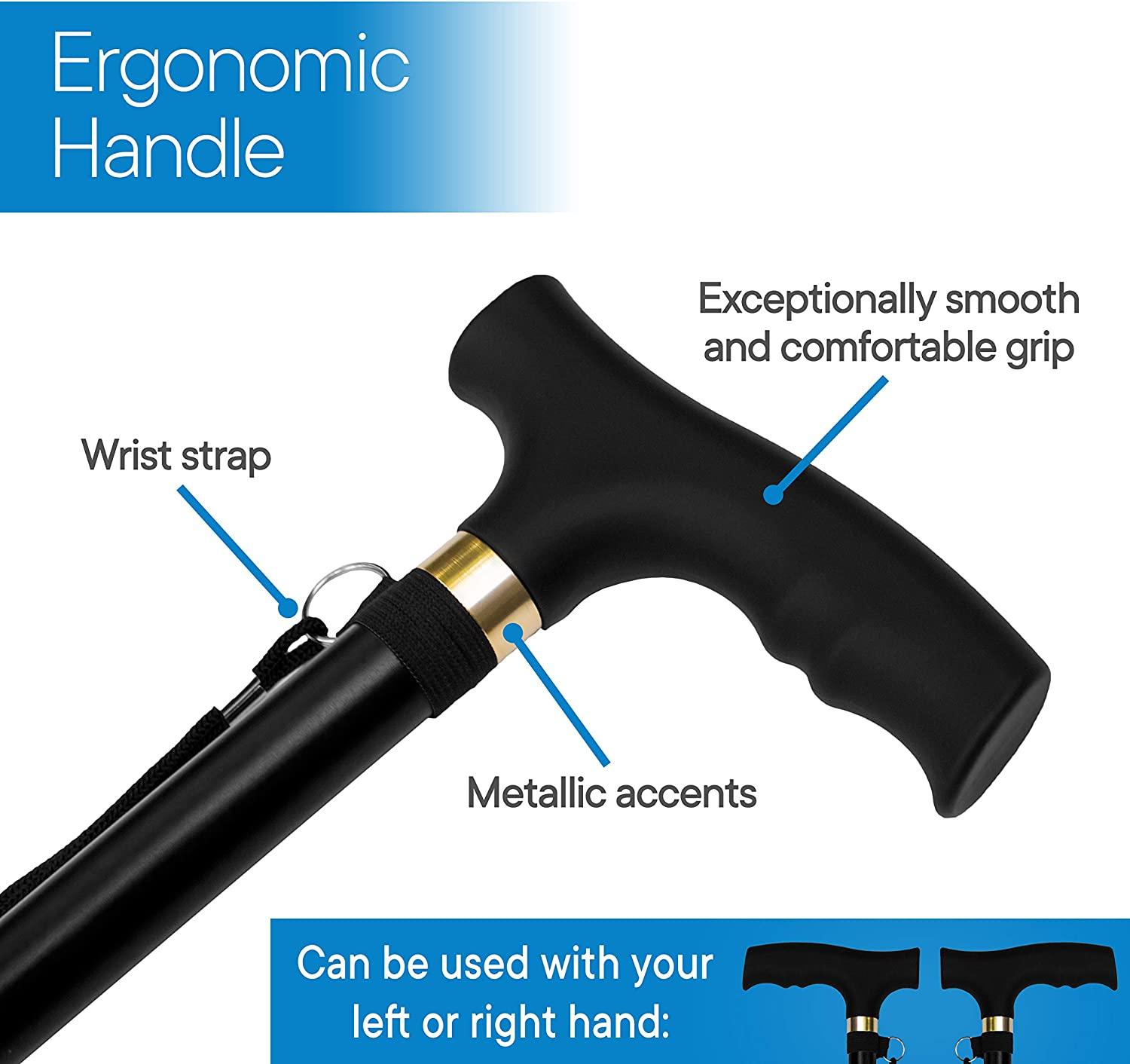 Folding Adjustable Lightweight Aluminum Offset Walking Cane ...