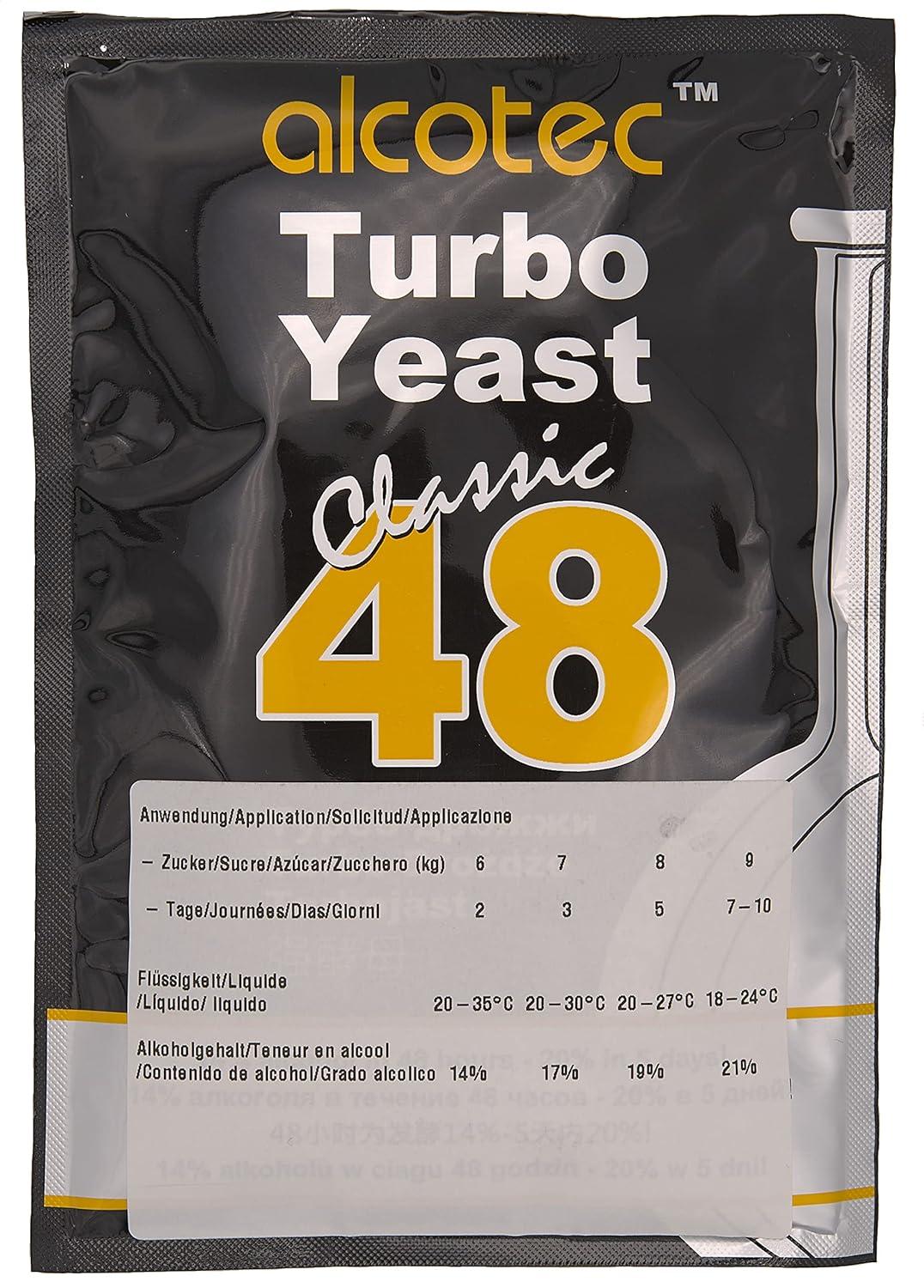 AlcoTec Turbo Yeast Classic 48h 20% Alcohol 130g (Pack of 2) | Fast ...