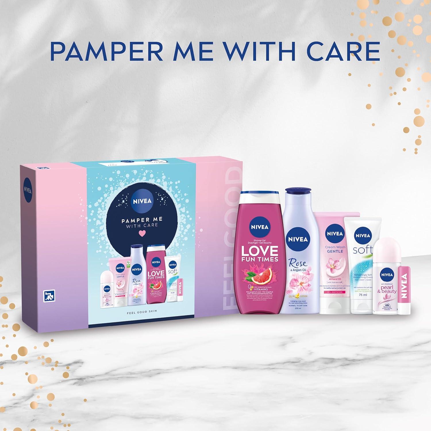 NIVEA Pamper Me With Care Gift Set (6 Products) Women's Gift Set with ...