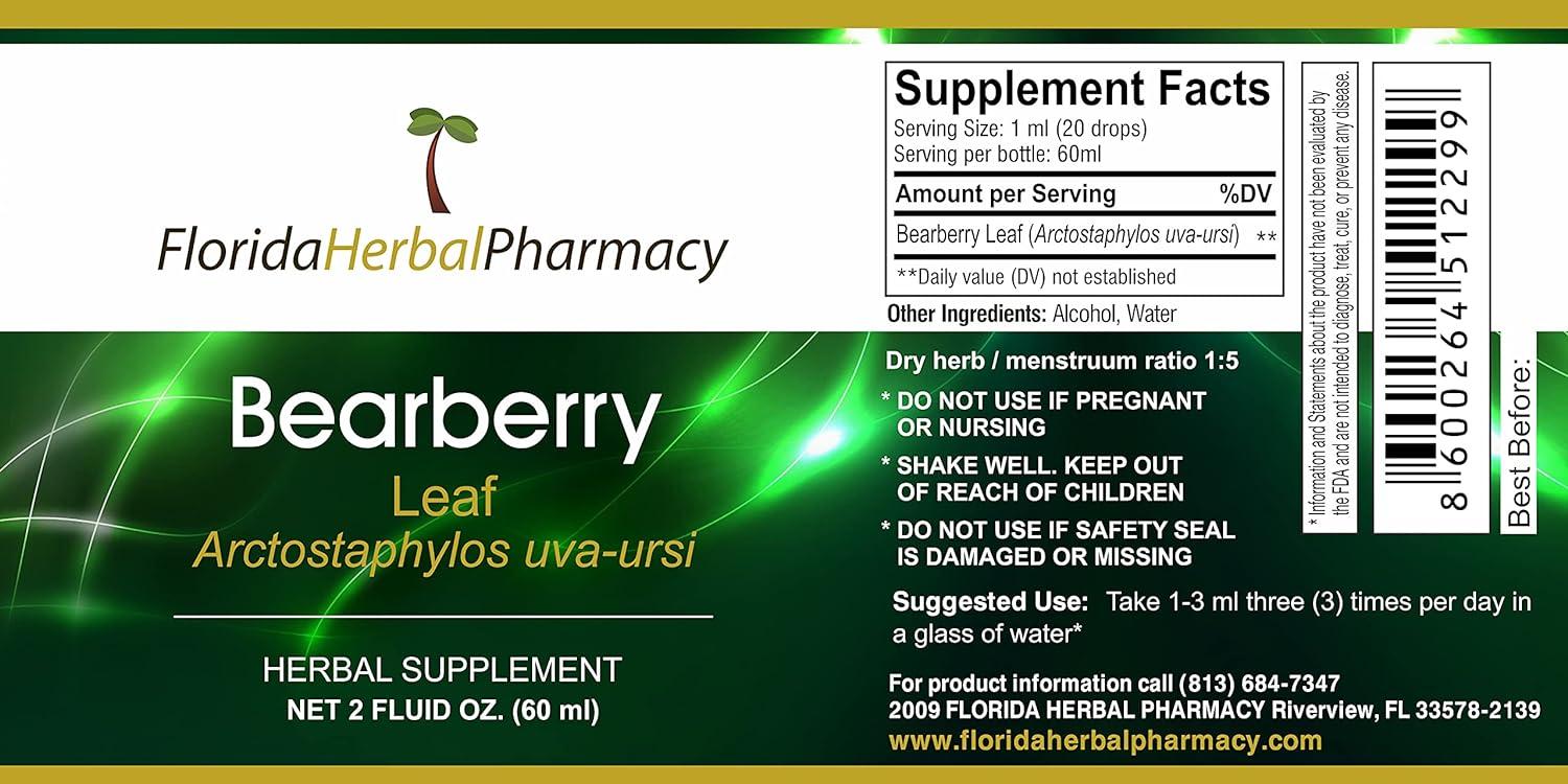 Florida Herbal Pharmacy Uva Ursi Tincture 2 oz - Bearberry Extract for ...