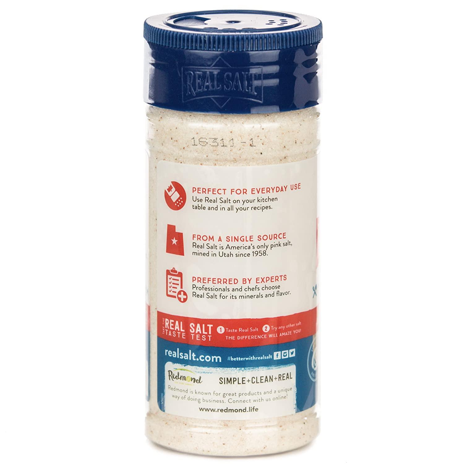 Redmond Real Sea Salt - Natural Unrefined Gluten Free Fine 10oz Shaker ...