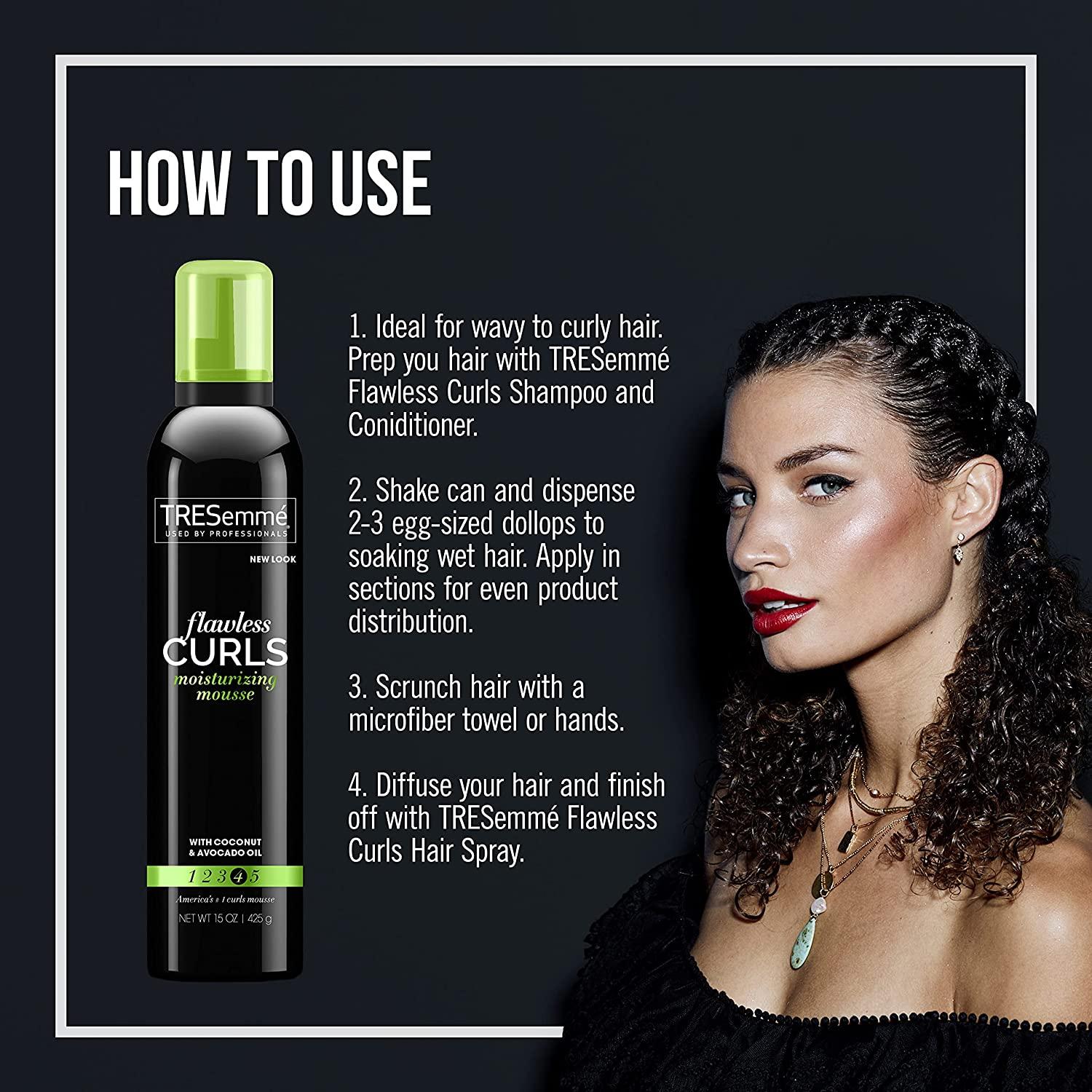 TRESemm Flawless Curls Mousse with Coconut & Avocado Oil - Extra Hold ...