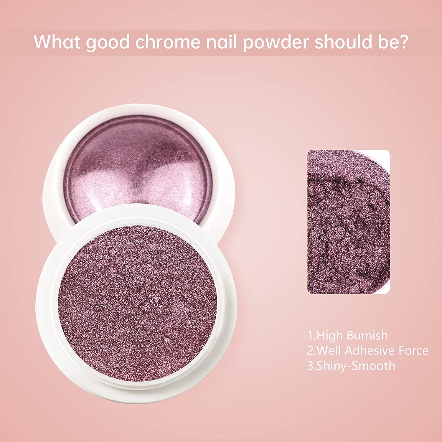 Shop 6Pcs Chrome Nail Powder BISHENGYF - Metallic Mirror Glitter Effect ...