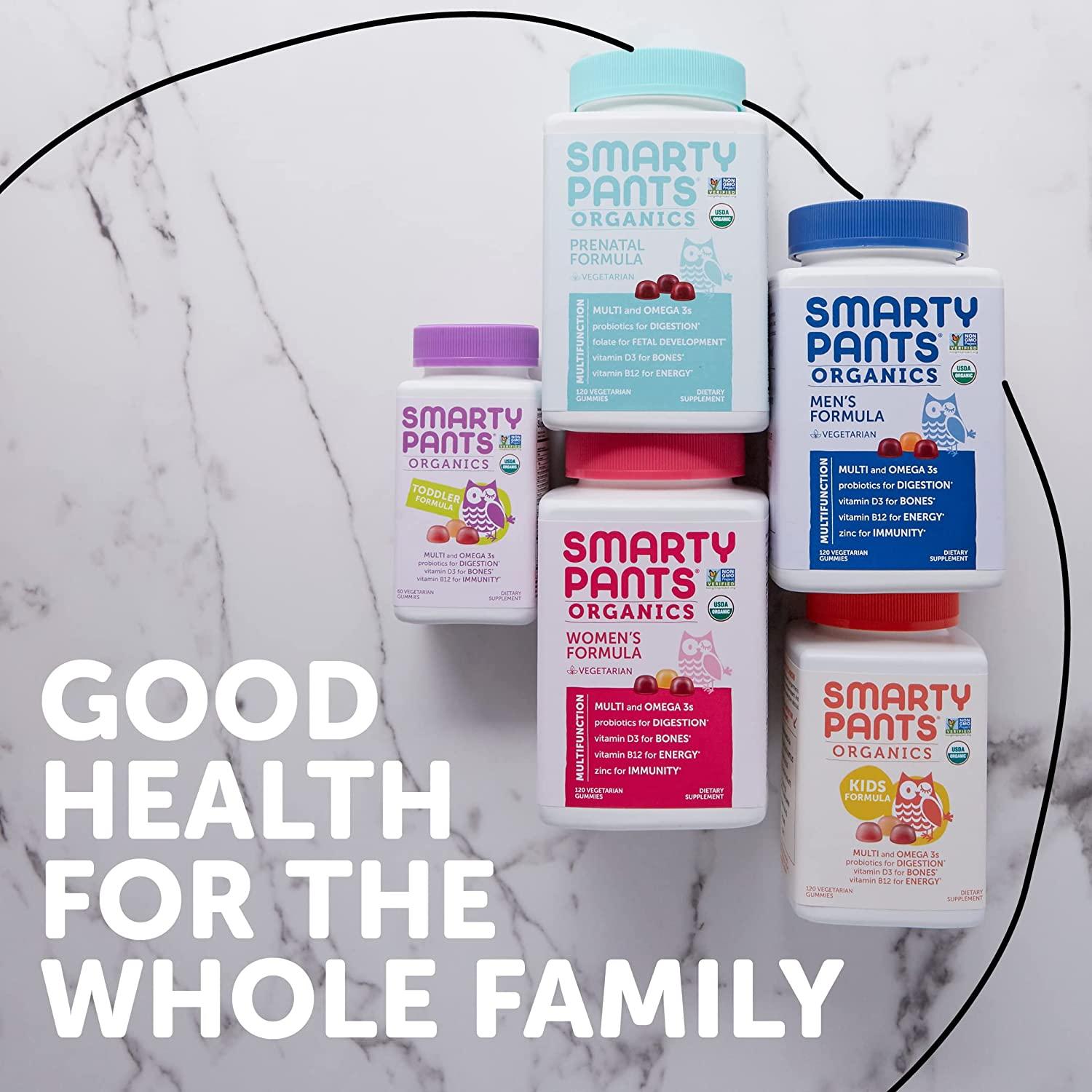 SmartyPants Organic Toddler Vitamins - 60 Daily Gummies with Probiotics ...