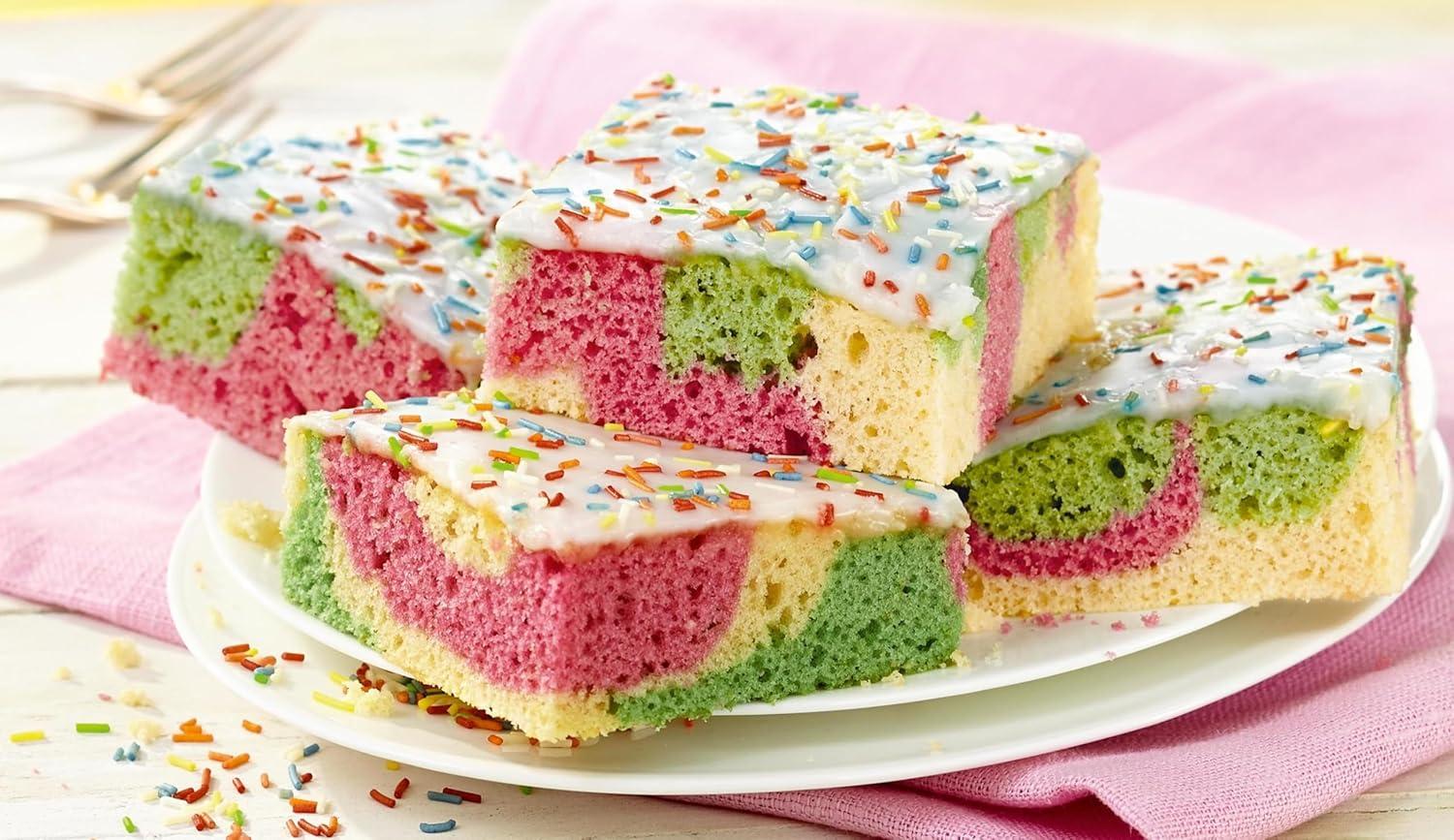 Colorful Rainbow Cake for Kids | Light Batter Sheet Cake with Glaze ...
