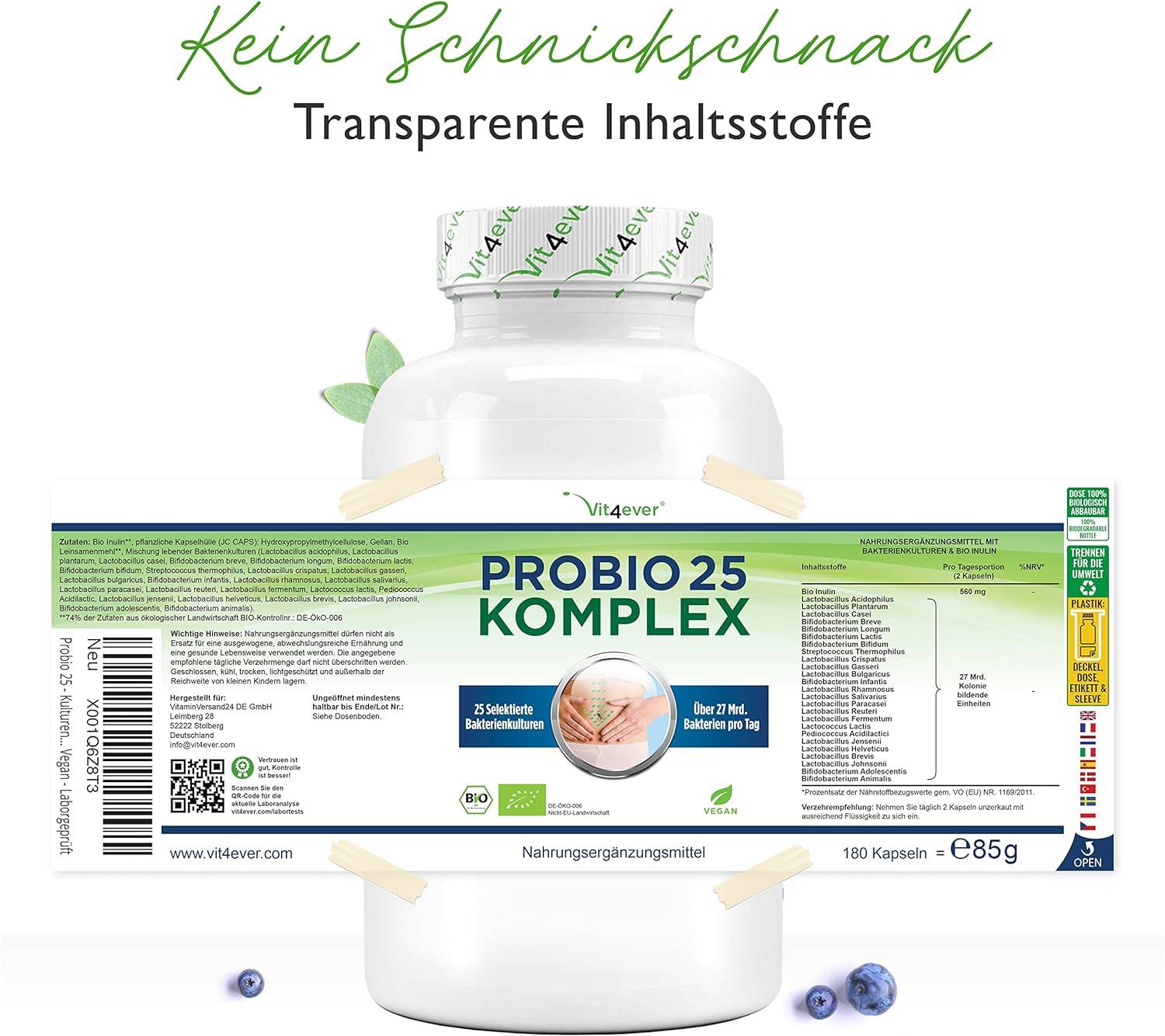 Probio 25 - 25 Strains Probiotic Complex with Organic Inulin | 180 ...