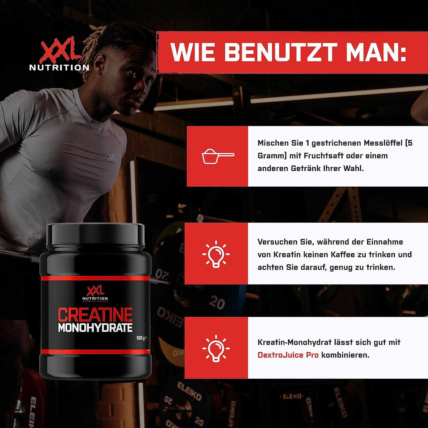 XXL Nutrition Creatine Monohydrate Powder - Pure Microfine 500g ...