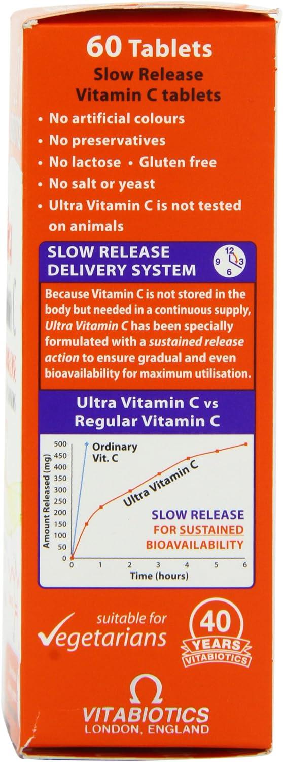 Vitabiotics Ultra Vitamin C Tablets 60 Count - Sustained Release with ...
