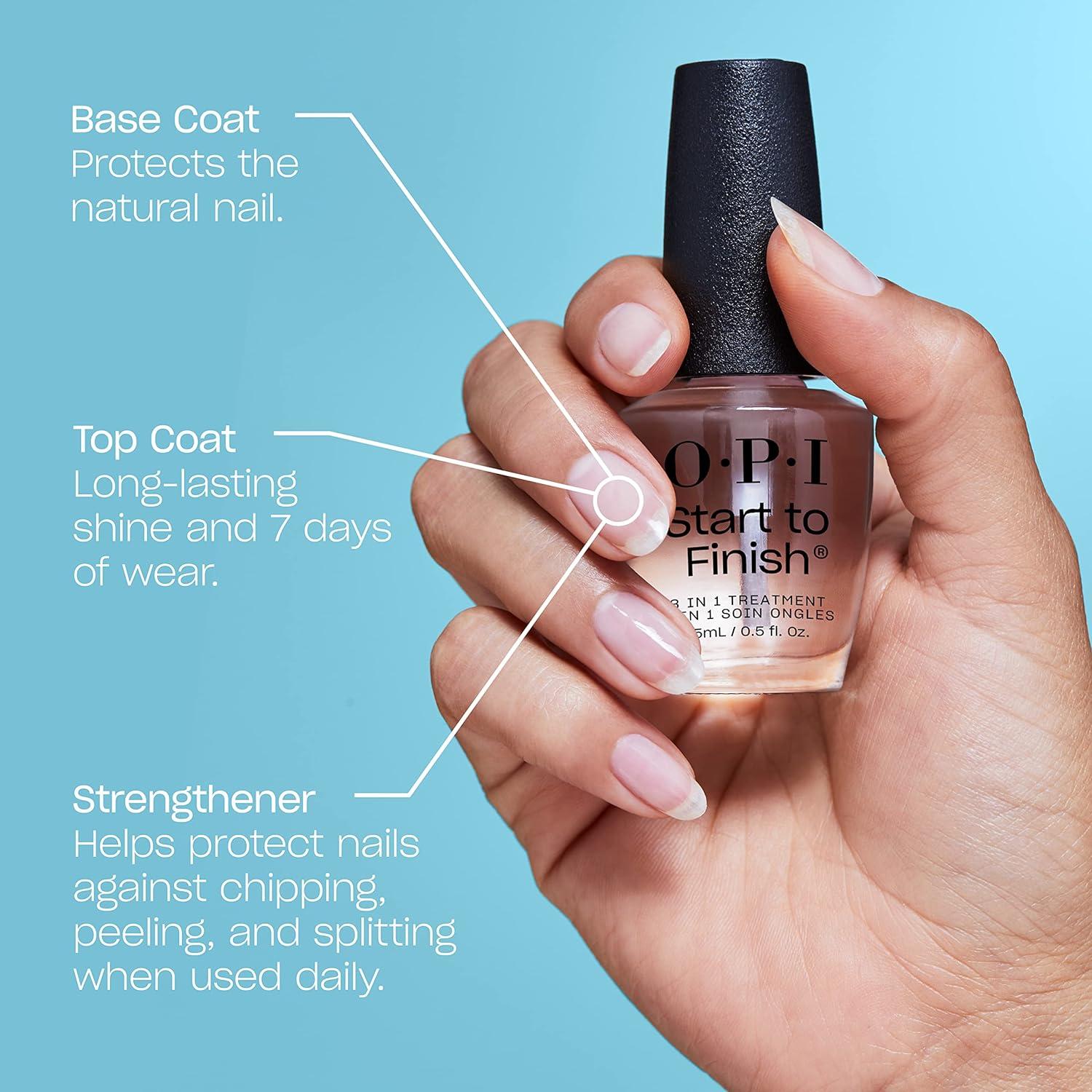 OPI Start to Finish 3-in-1 Treatment | Base Coat, Top Coat, Nail ...