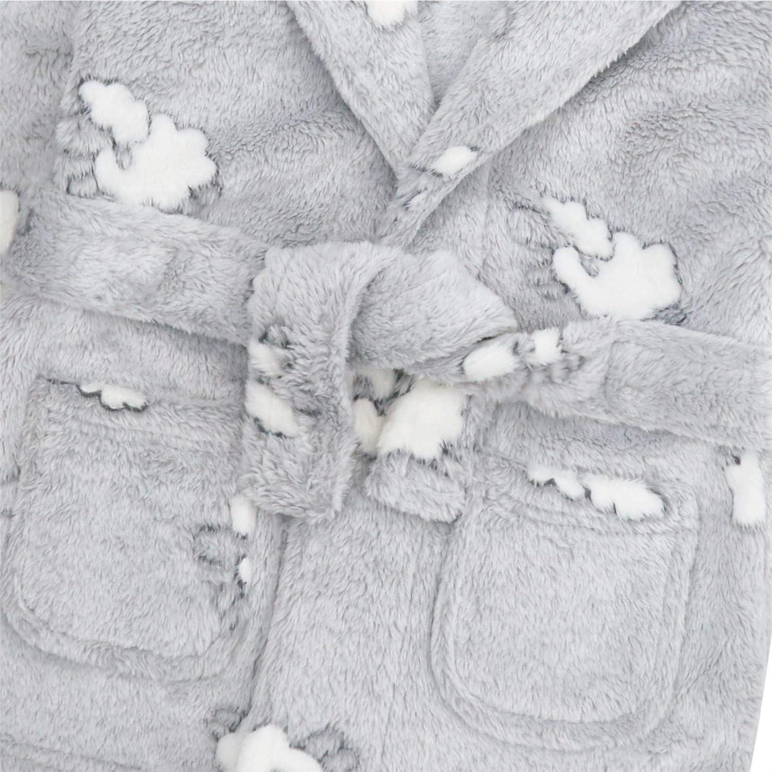 Baby Boy Girl Plush Fleece Robe 0-6 Months Grey Lamb - Soft and Warm ...