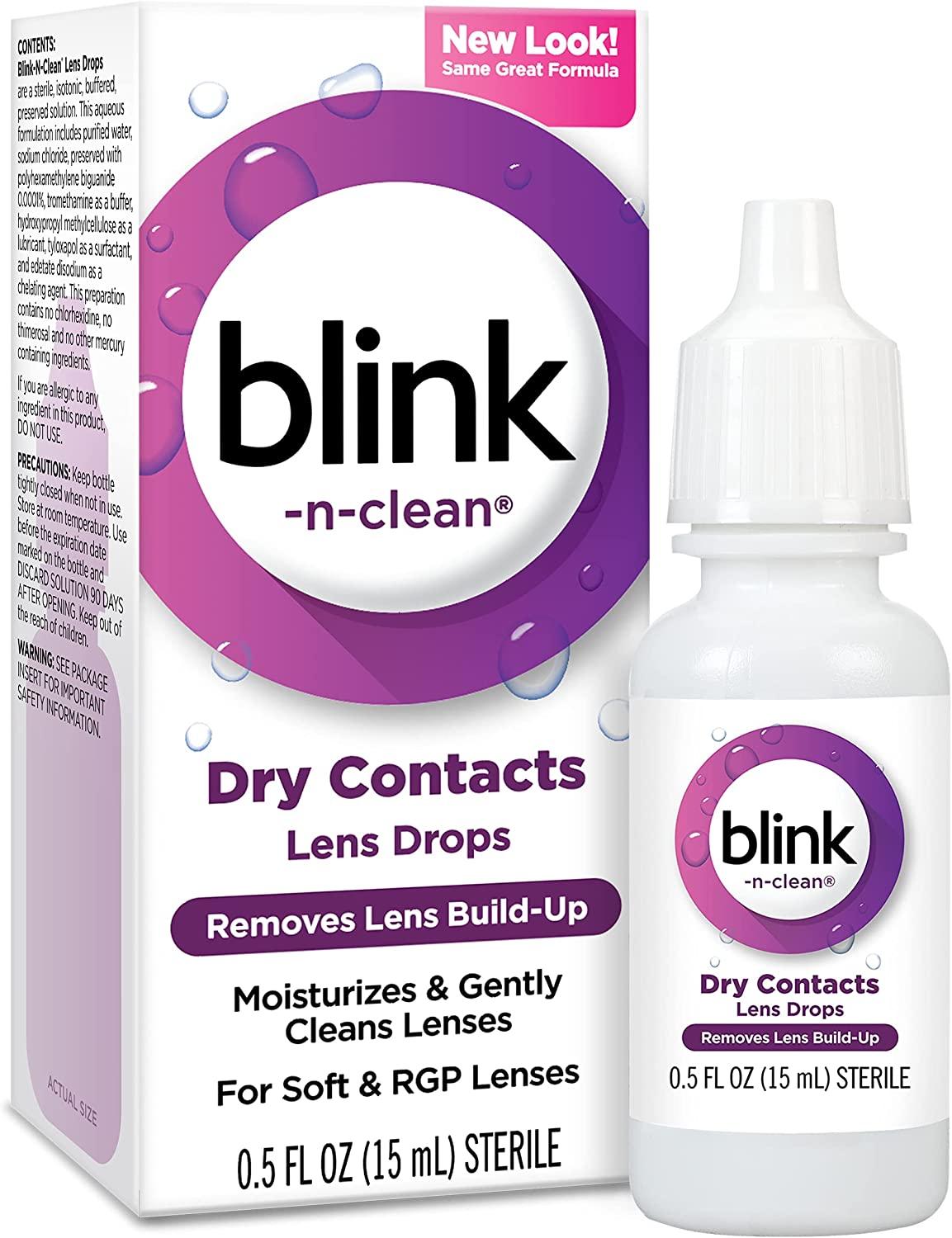 Blink-N-Clean Lens Drops 0.5 fl oz - Complete Solution for Clean and ...