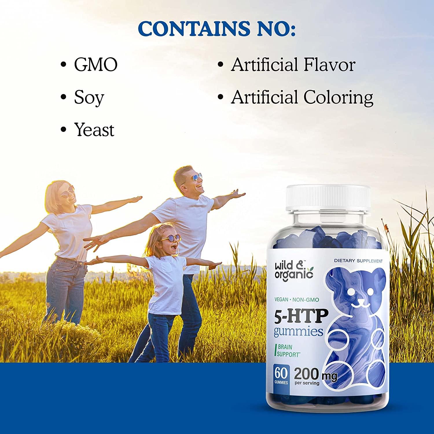 Organic Blueberry Flavored 5-HTP Gummies - Stress Relief & Mood Support ...