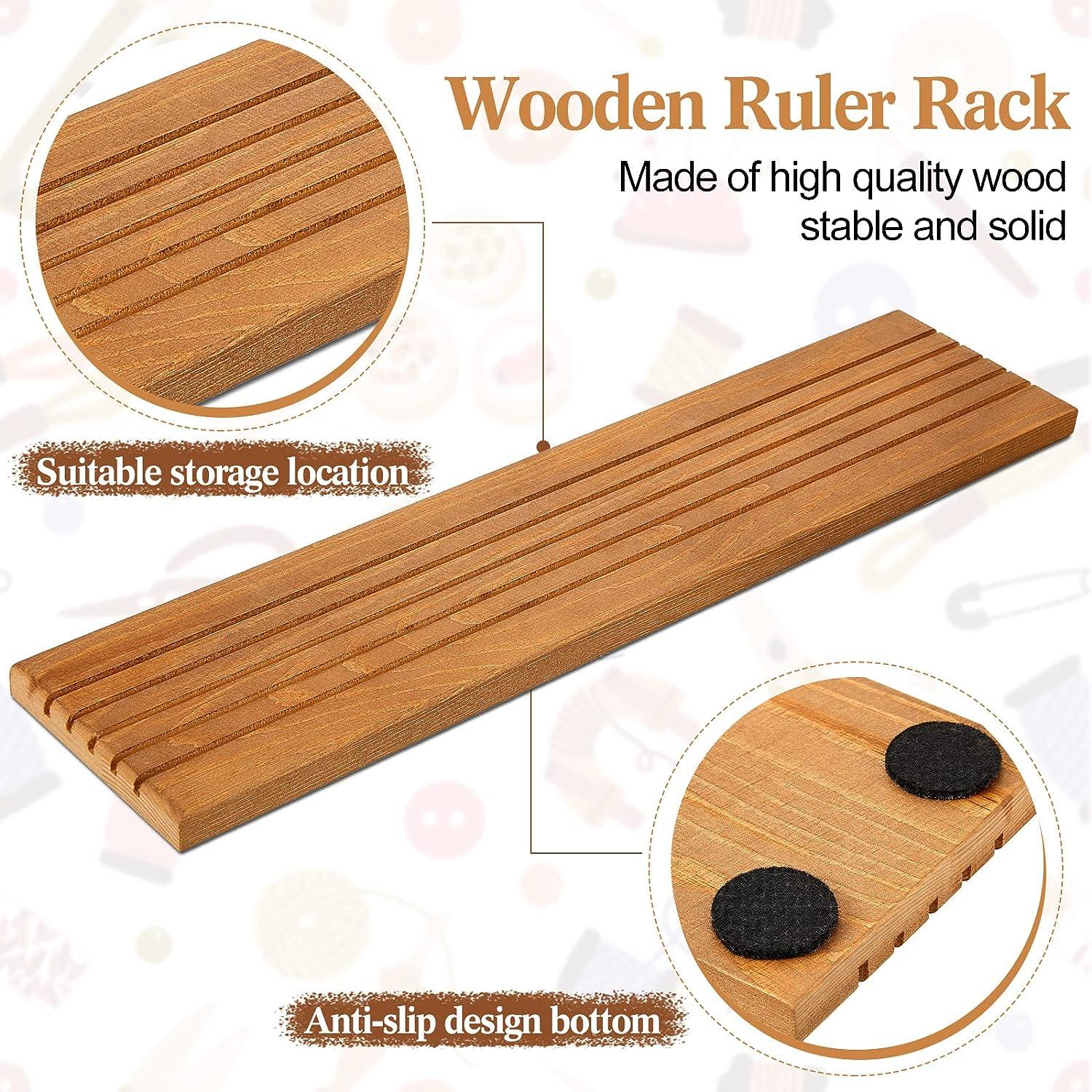 Wooden Quilting Ruler Rack Organizer with 5 Slots - Brown | Home ...