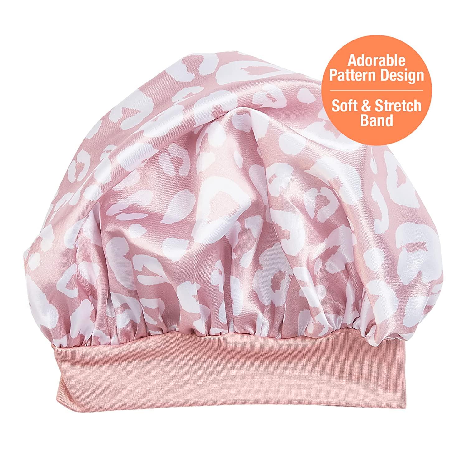 Red by Kiss Baby Satin Bonnet Sleep Caps - Pink Leopard Hair Wraps ...