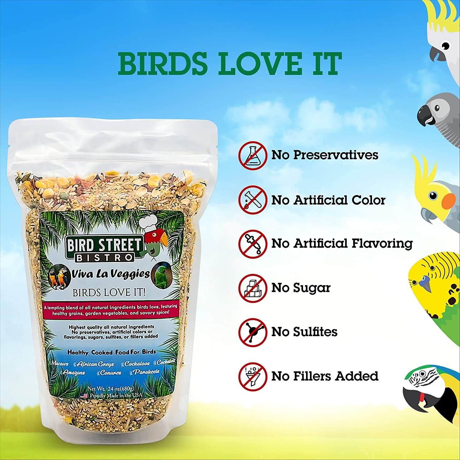 Viva La Veggies Parrot, Parakeet, Cockatiel Bird Food - Natural ...