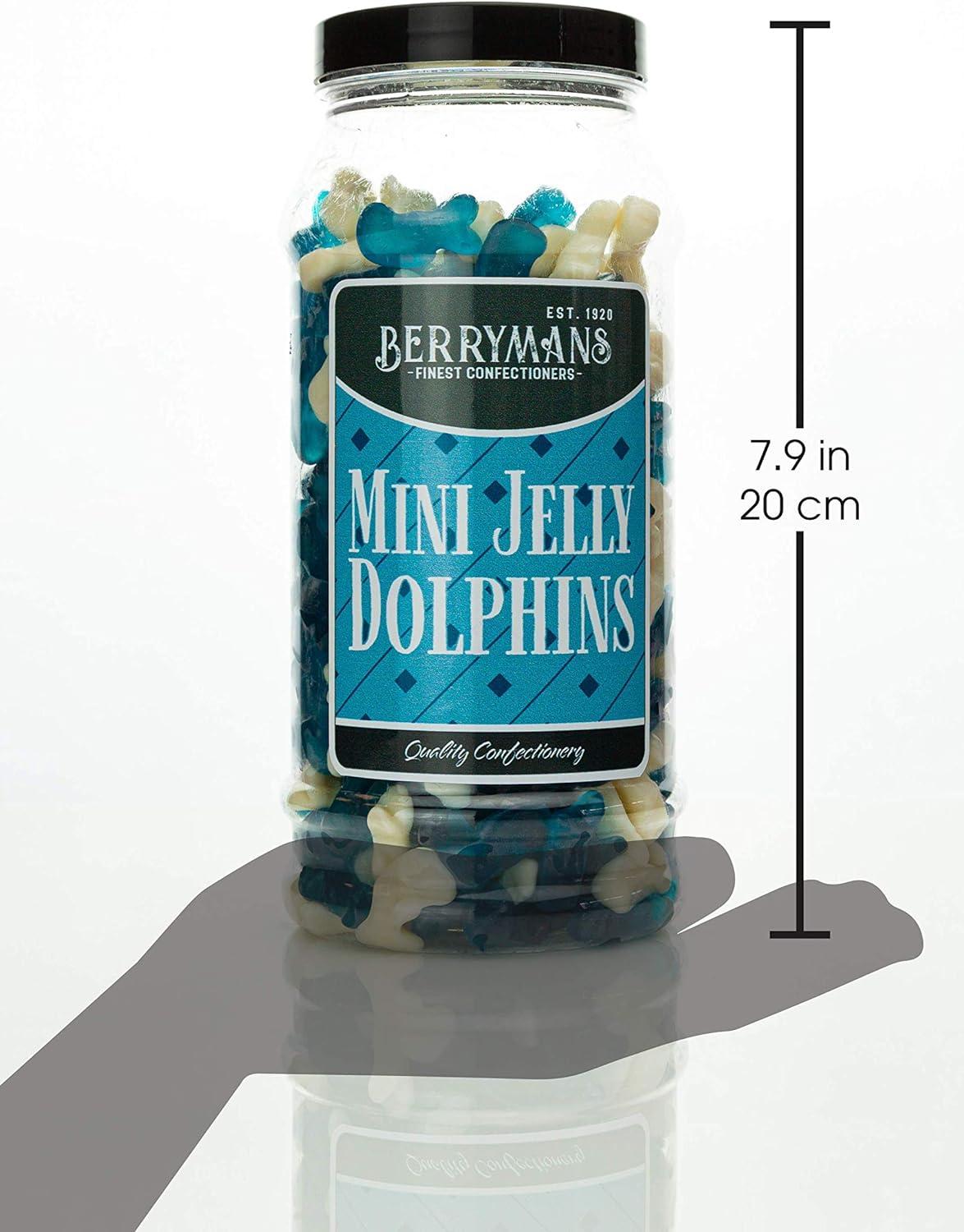 Berrymans Sweet Shop Mini Jelly Dolphins Retro Gummy Sweets Gift Jar ...