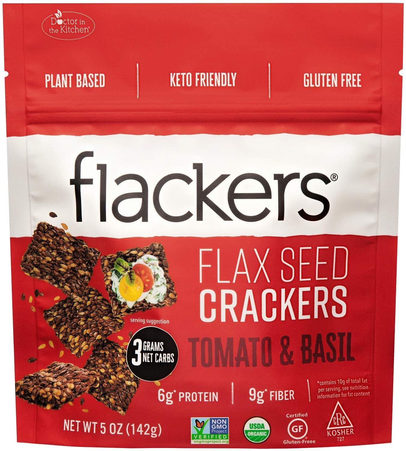 Flackers Organic Flax Seed Crackers - Tomato Basil, 5oz | Doctor In The ...