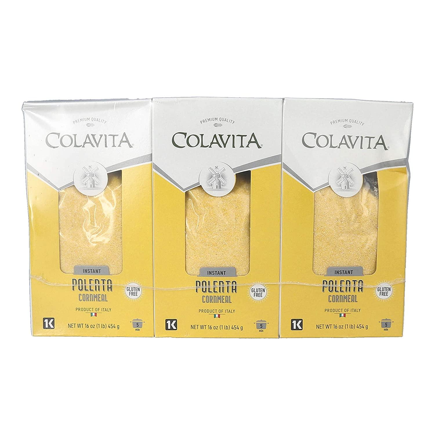 Colavita Instant Polenta Cornmeal 16oz - Pack of 6 | Gluten-Free, Quick ...