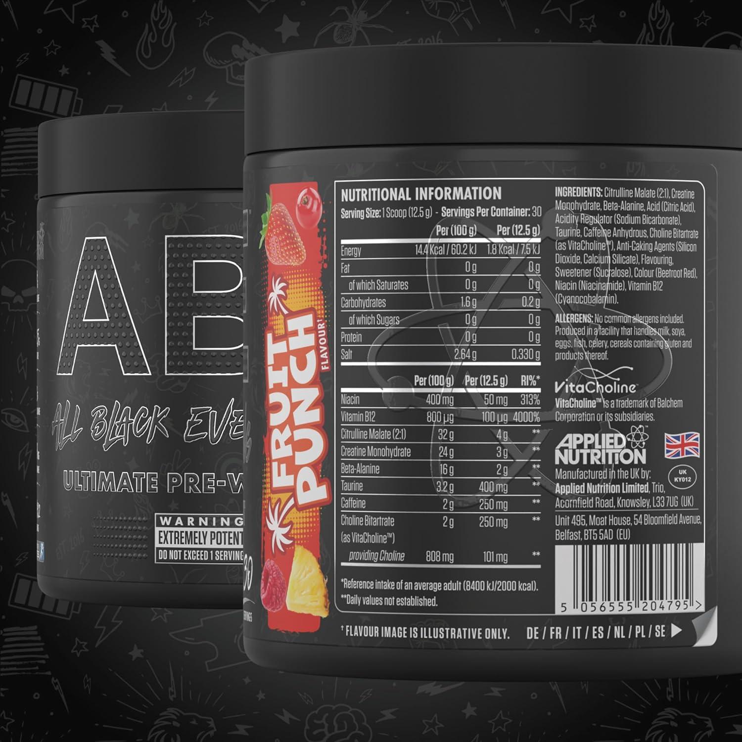 Applied Nutrition ABE Pre Workout Powder - Fruit Punch Flavor - 375g ...