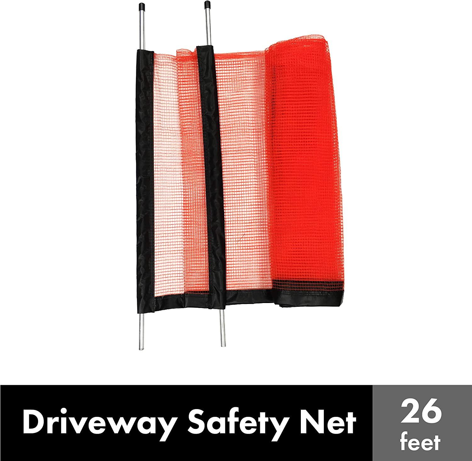 Play It Safe Driveway Net - Bright Orange Removable Safety Netting for ...