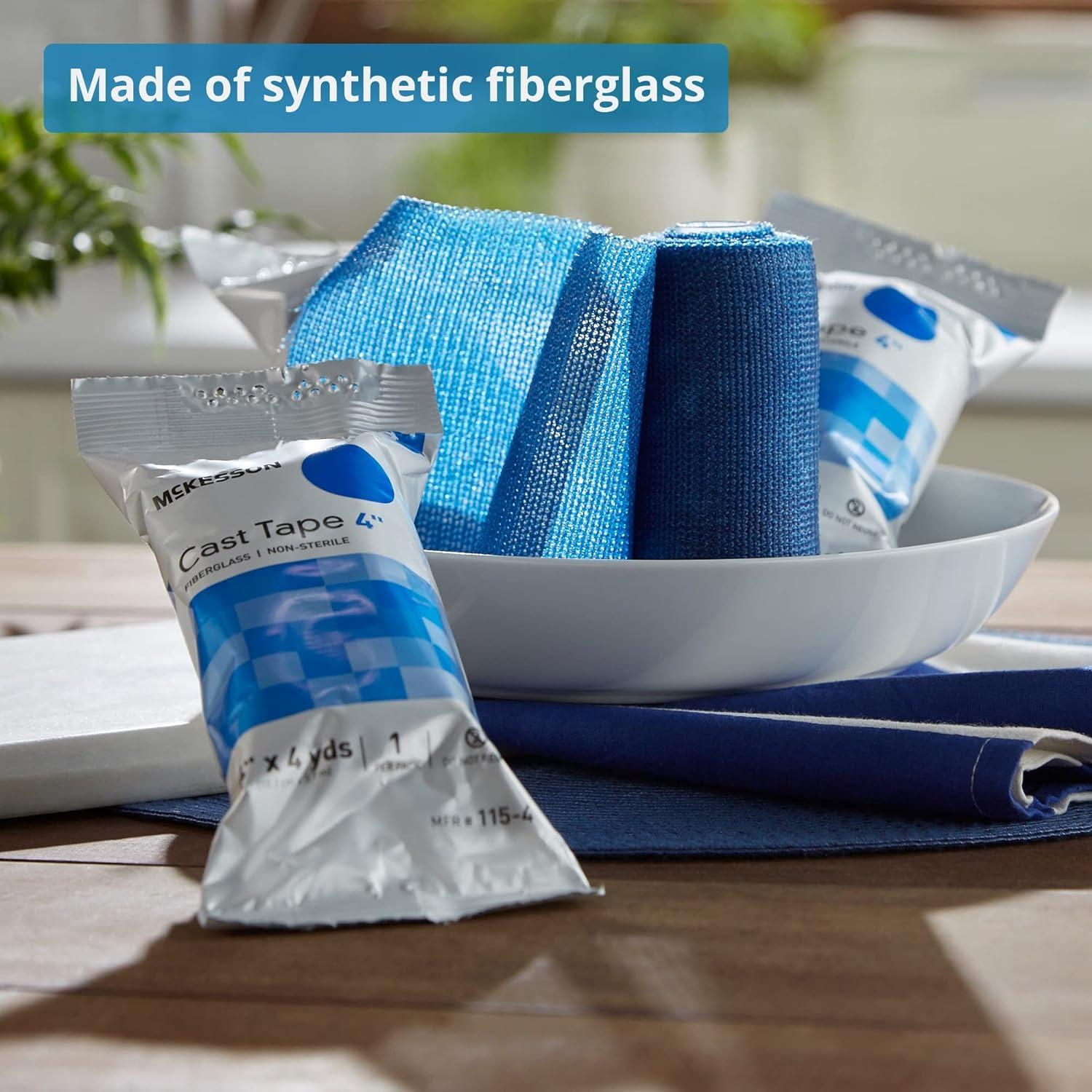 McKesson Blue Fiberglass Cast Tape 4 x 4 yds - 10 Packs (10 Count ...