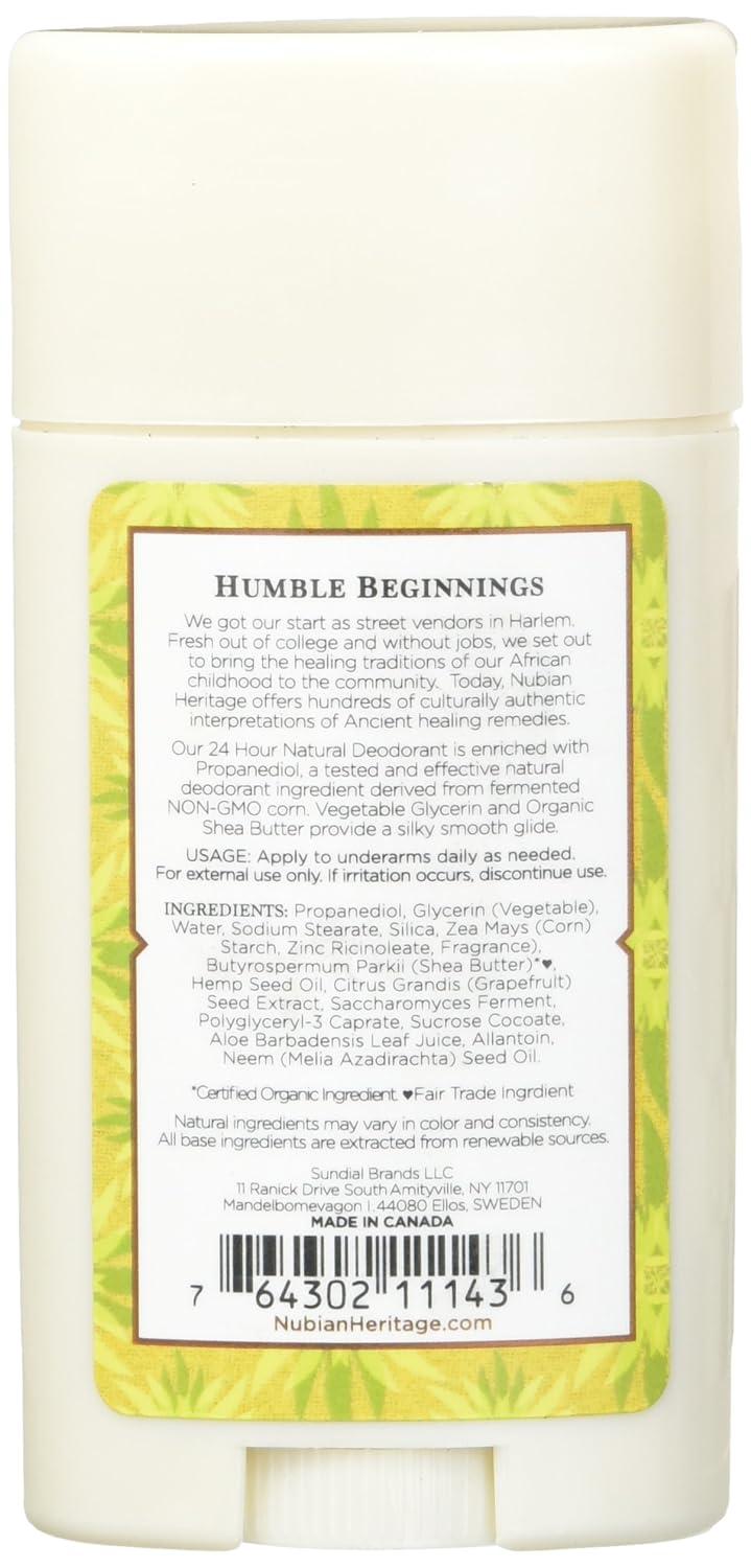 Nubian Heritage Indian Hemp & Vetiver Deodorant - 2.25 oz - Pack of 2 ...