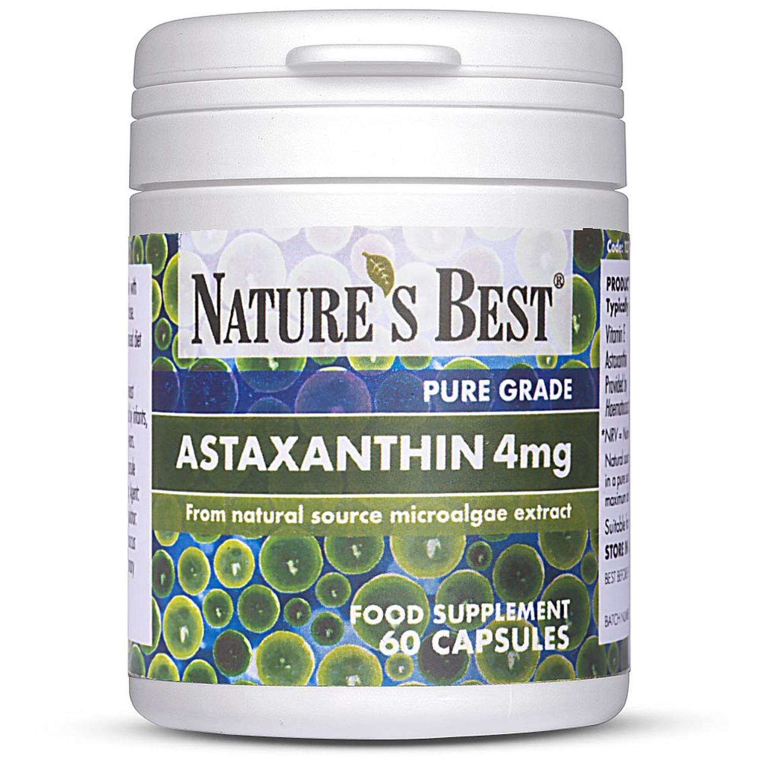 Premium Astaxanthin 4mg Supplement - 60 Capsules - Vegan-Friendly ...