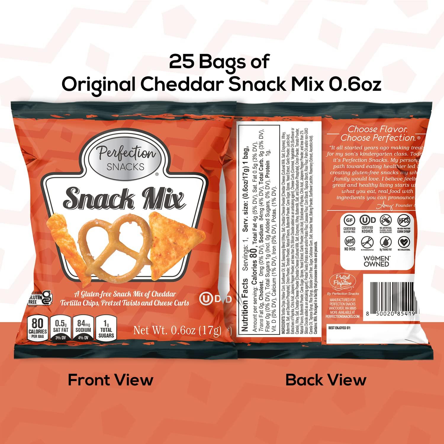 Perfection Snacks Original Cheddar Snack Mix 0.6oz - 25 Count Bulk Pack ...