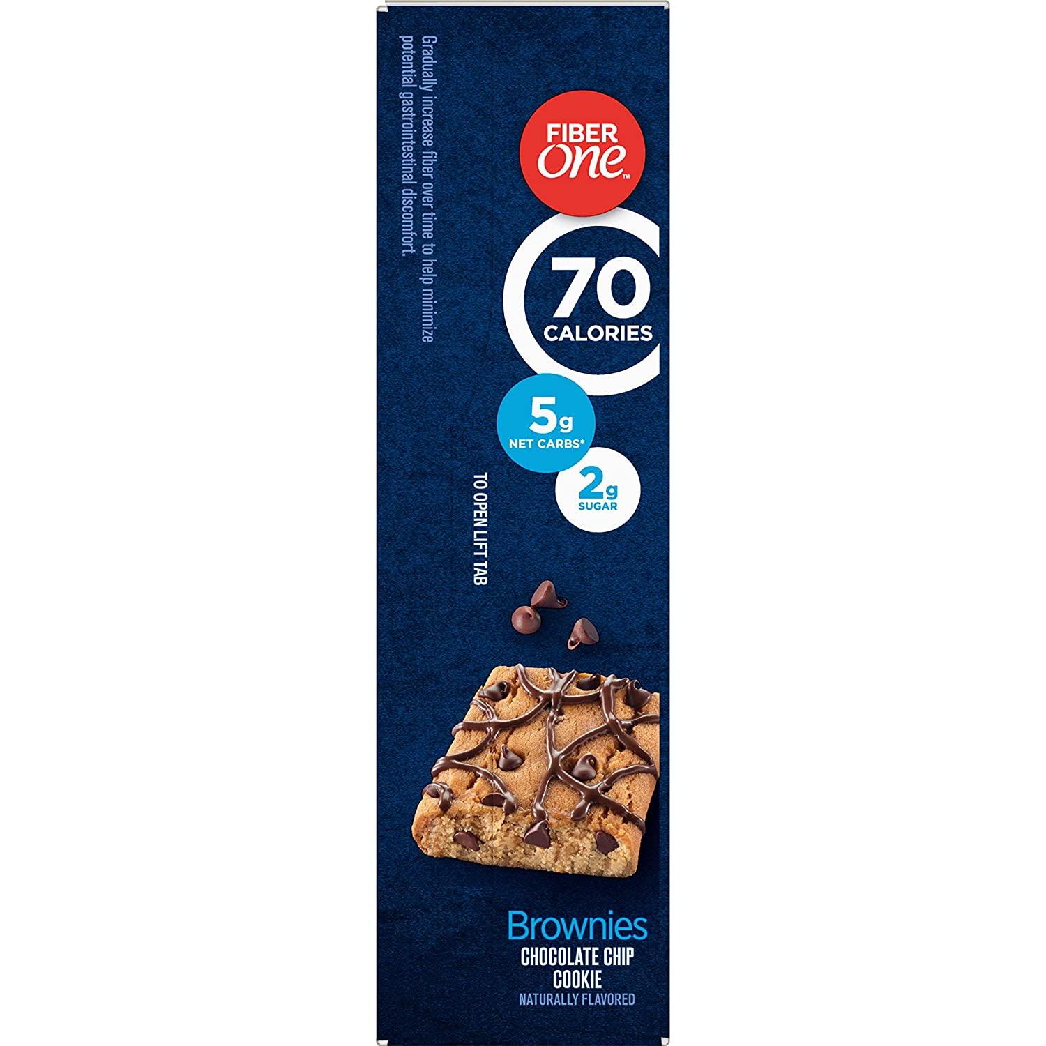Fiber One 90 Calorie Chocolate Chip Cookie Brownies - 6 Pack, 0.89 oz ...