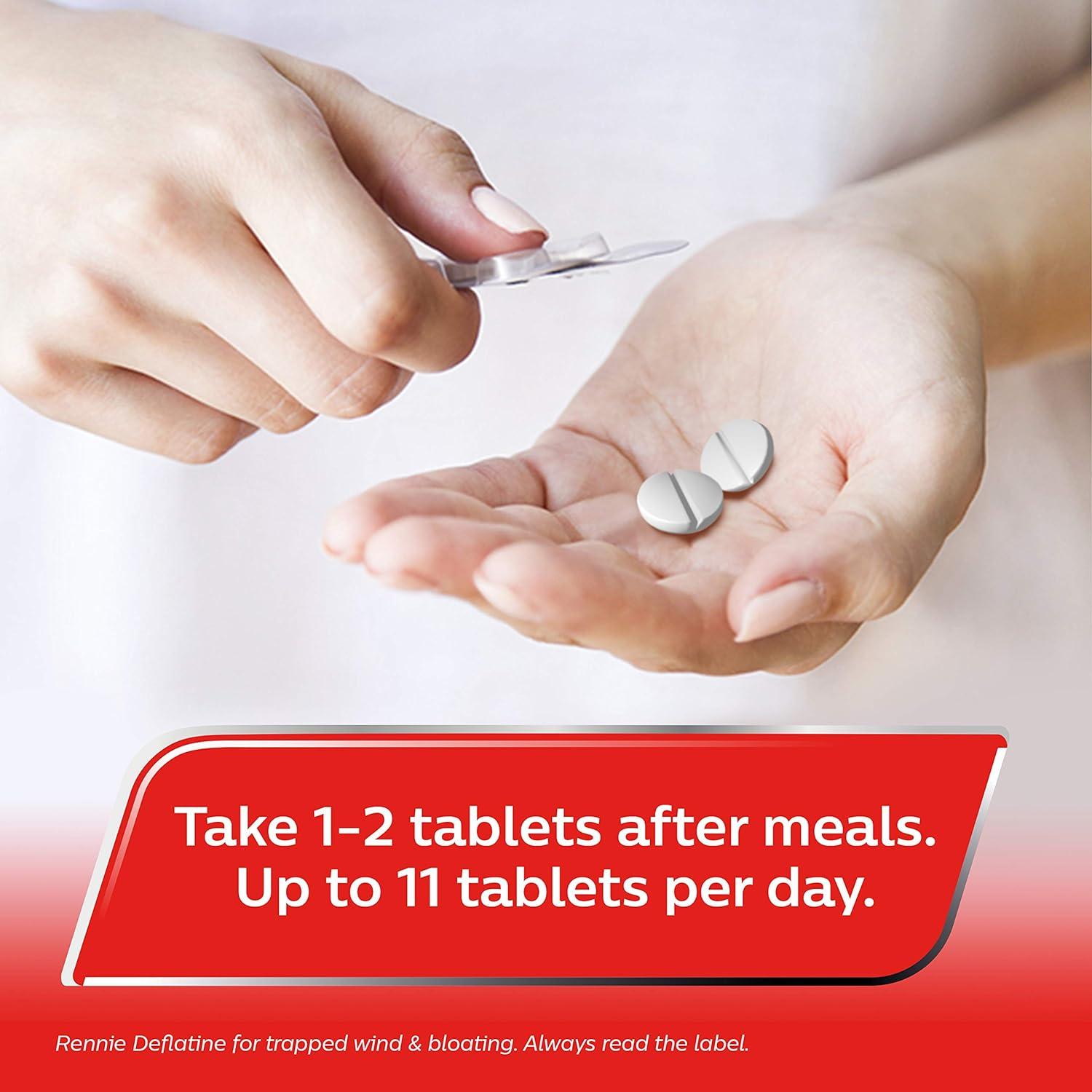 Rennie Deflatine Trapped Wind & Bloatedness Relief Tablets Sugar-Free ...