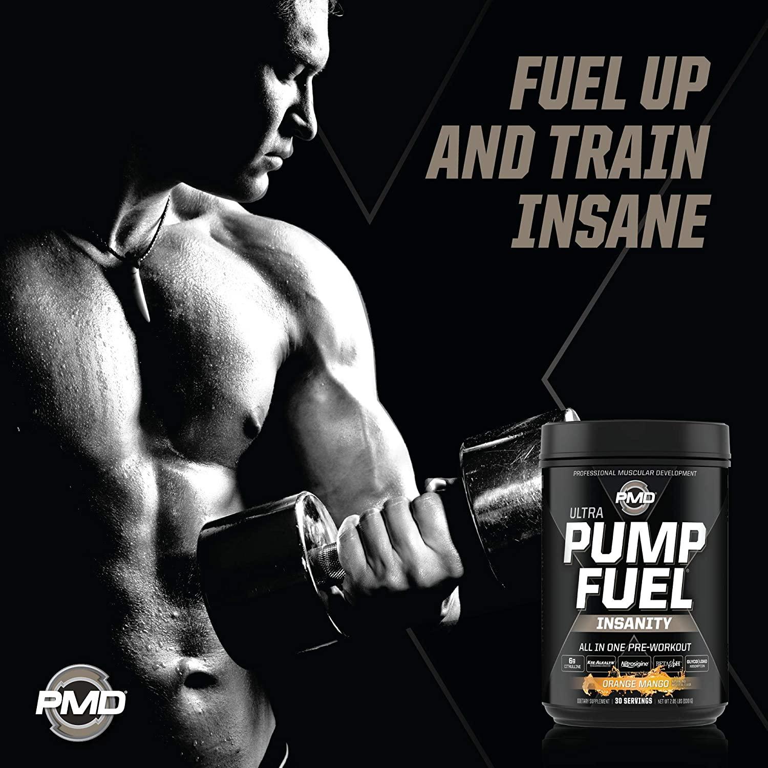 PMD Sports Ultra Pump Fuel Insanity - Tropical Orange Mango Pre Workout ...