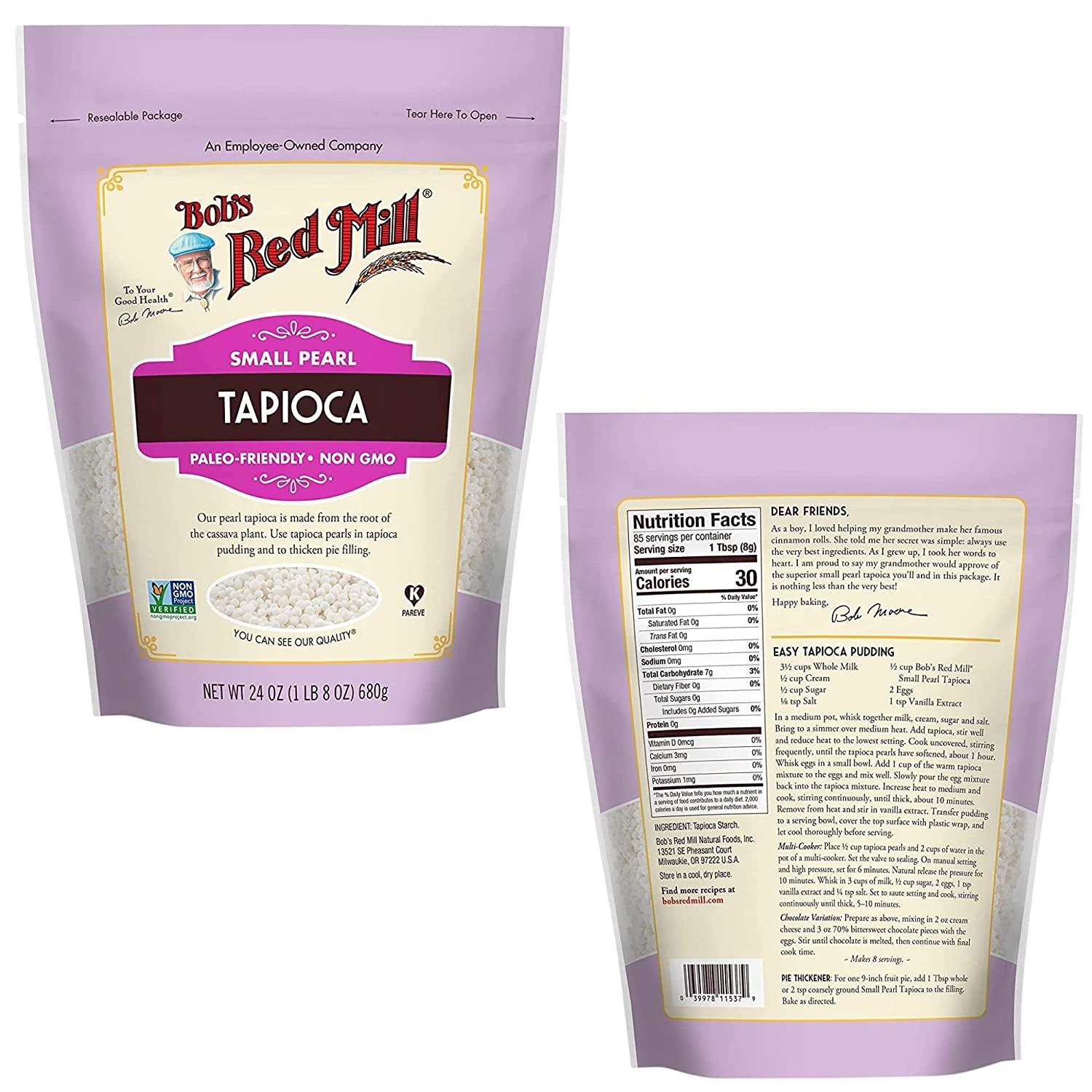 Small Tapioca Pearl Bundle: Bob's Red Mill 24 Oz Bag + BELLATAVO Ref ...