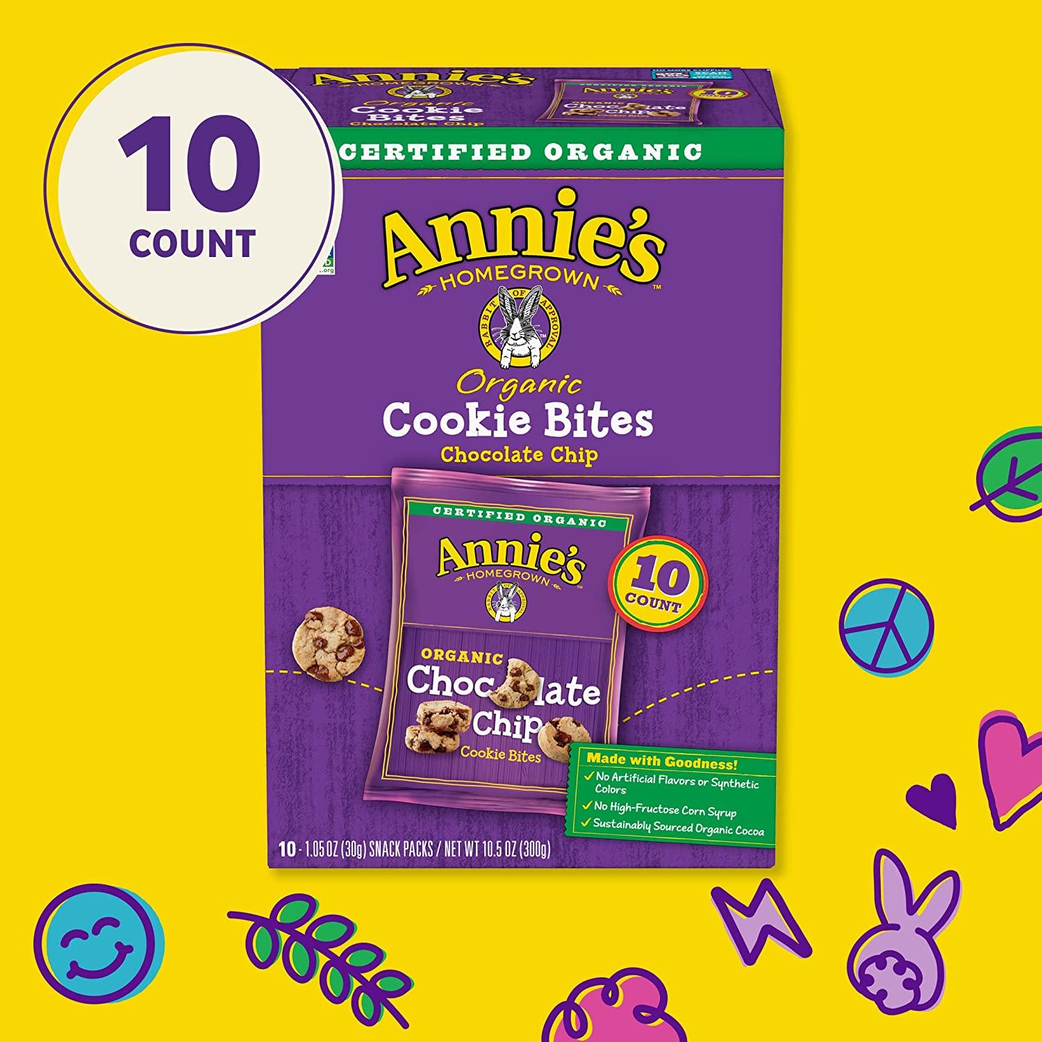 Annie's Organic Chocolate Chip Cookie Bites - 10 Packets, 10.5 oz | Buy ...